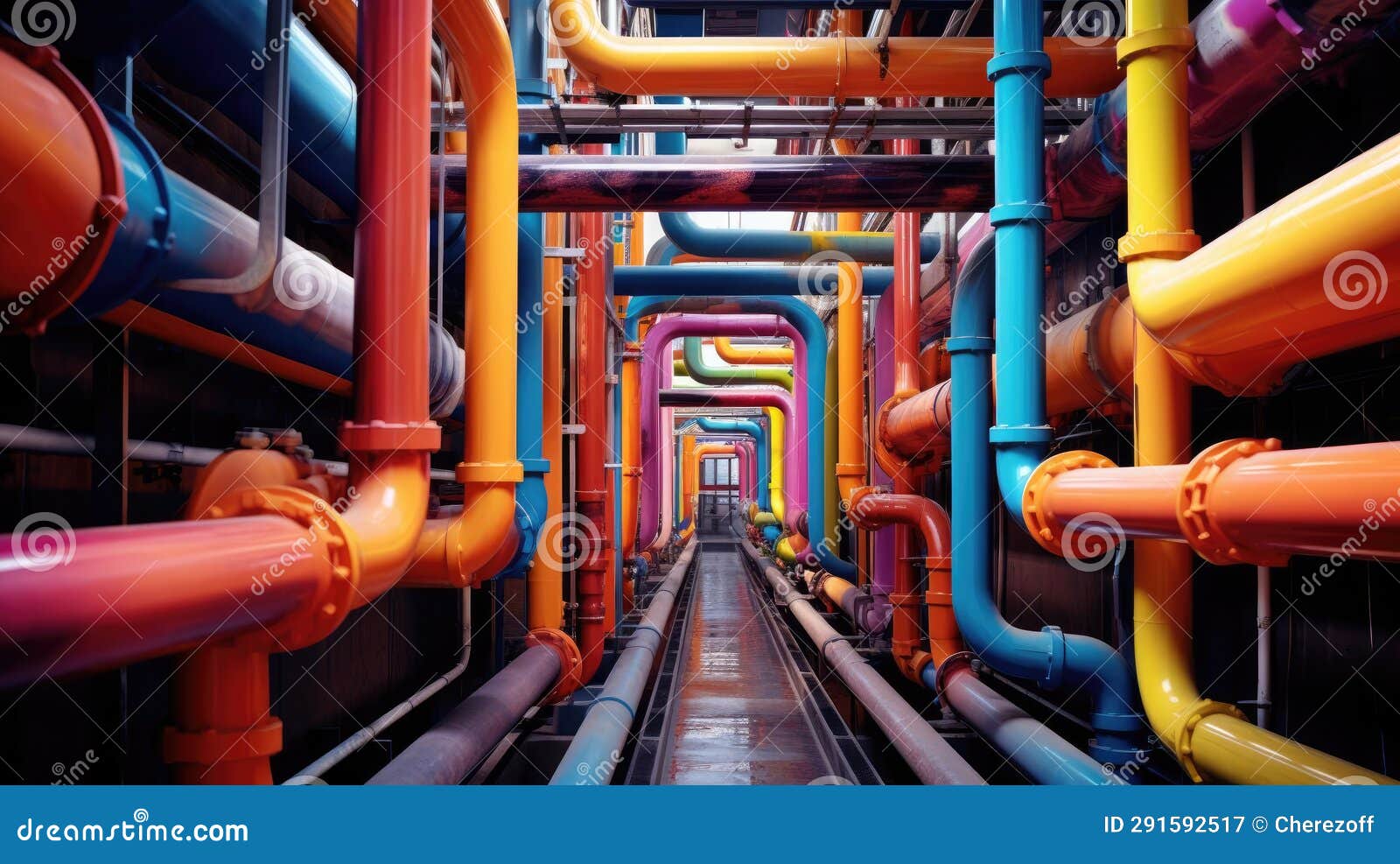 Multi-colored pipes stock illustration. Illustration of installation ...