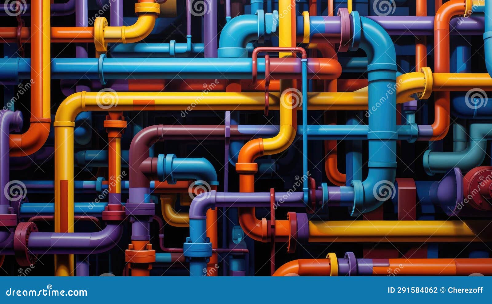 Multi-colored pipes stock illustration. Illustration of pipe - 291584062