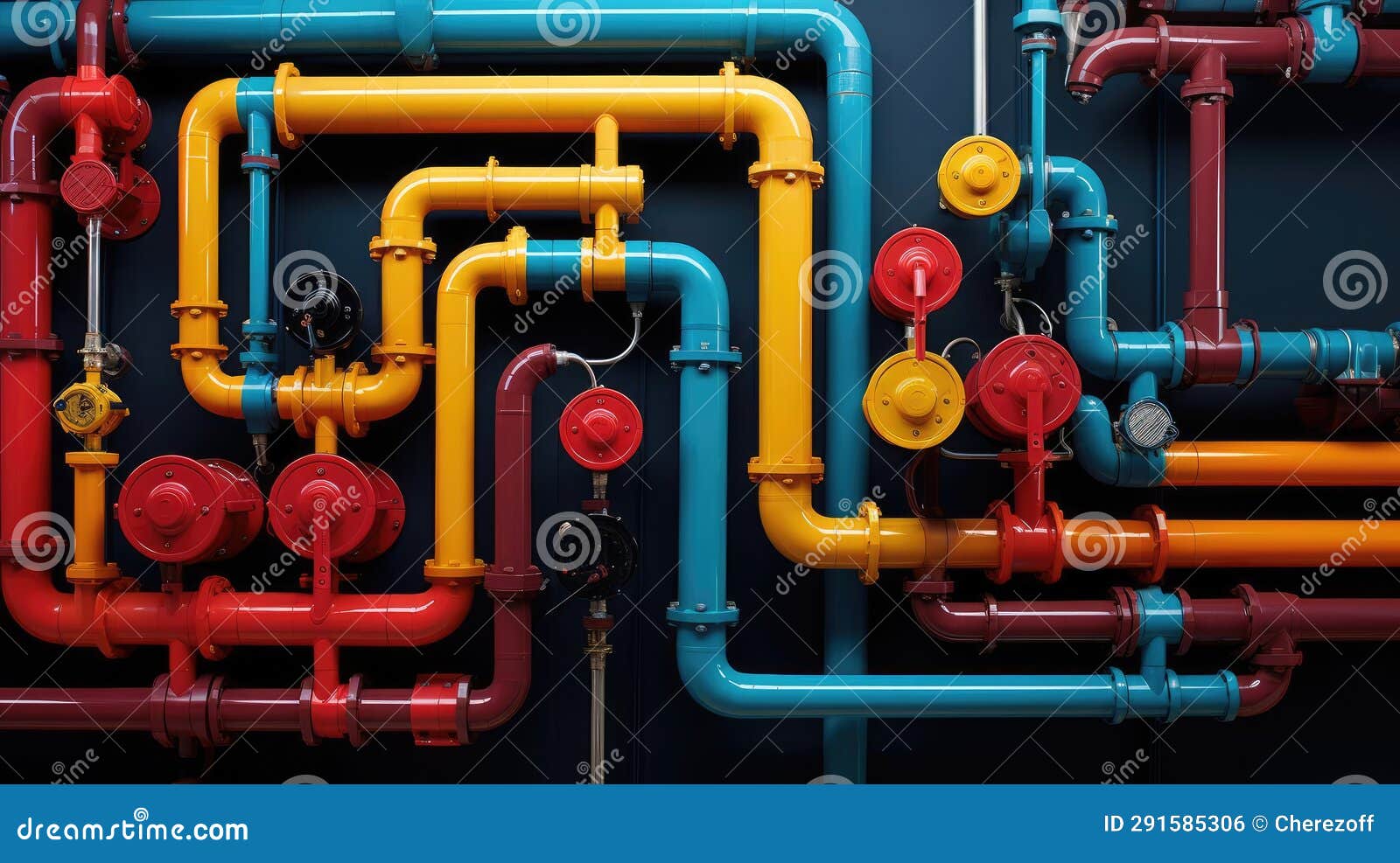 Multi-colored pipes stock illustration. Illustration of technology ...