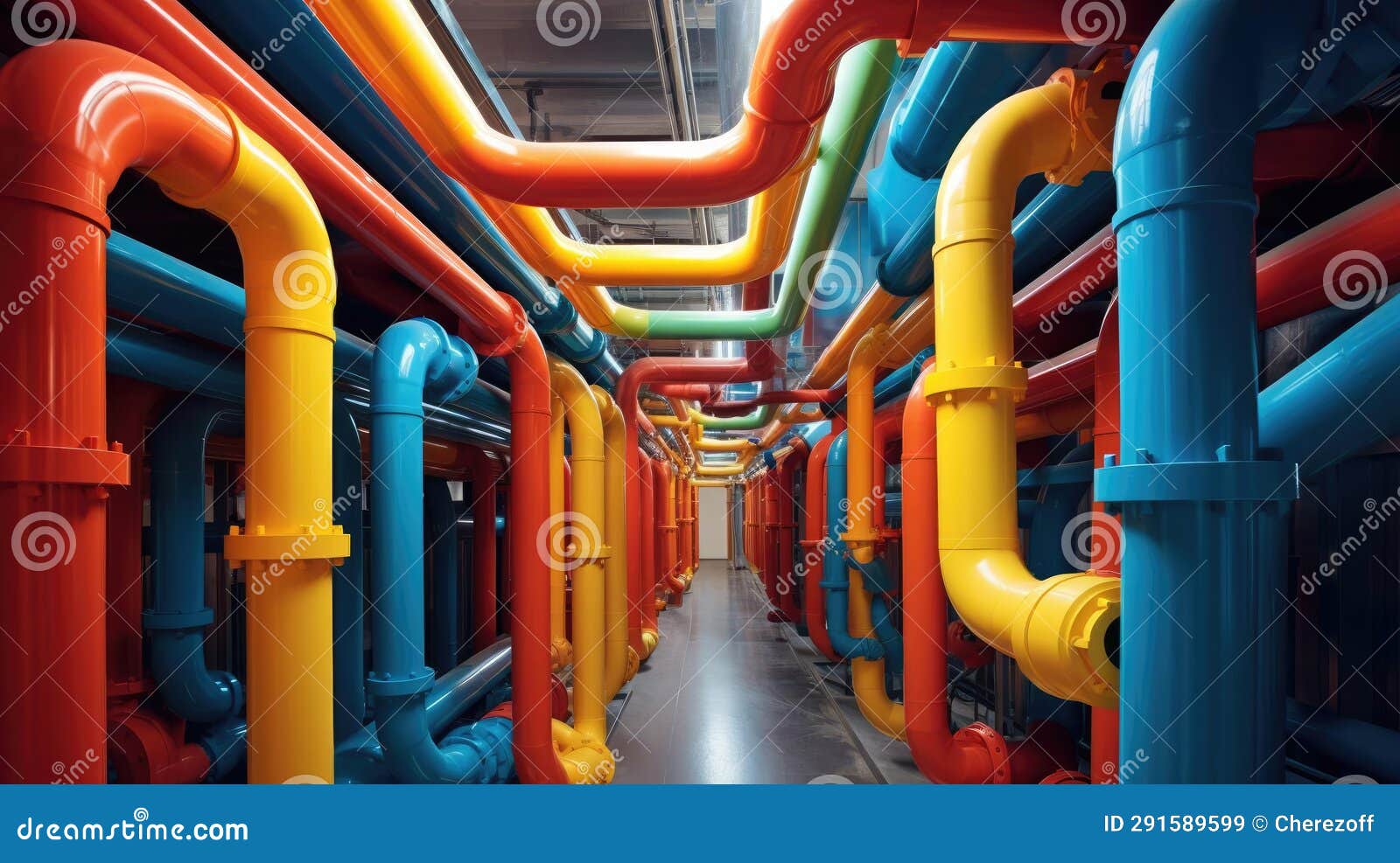 Multi-colored pipes stock illustration. Illustration of system - 291589599