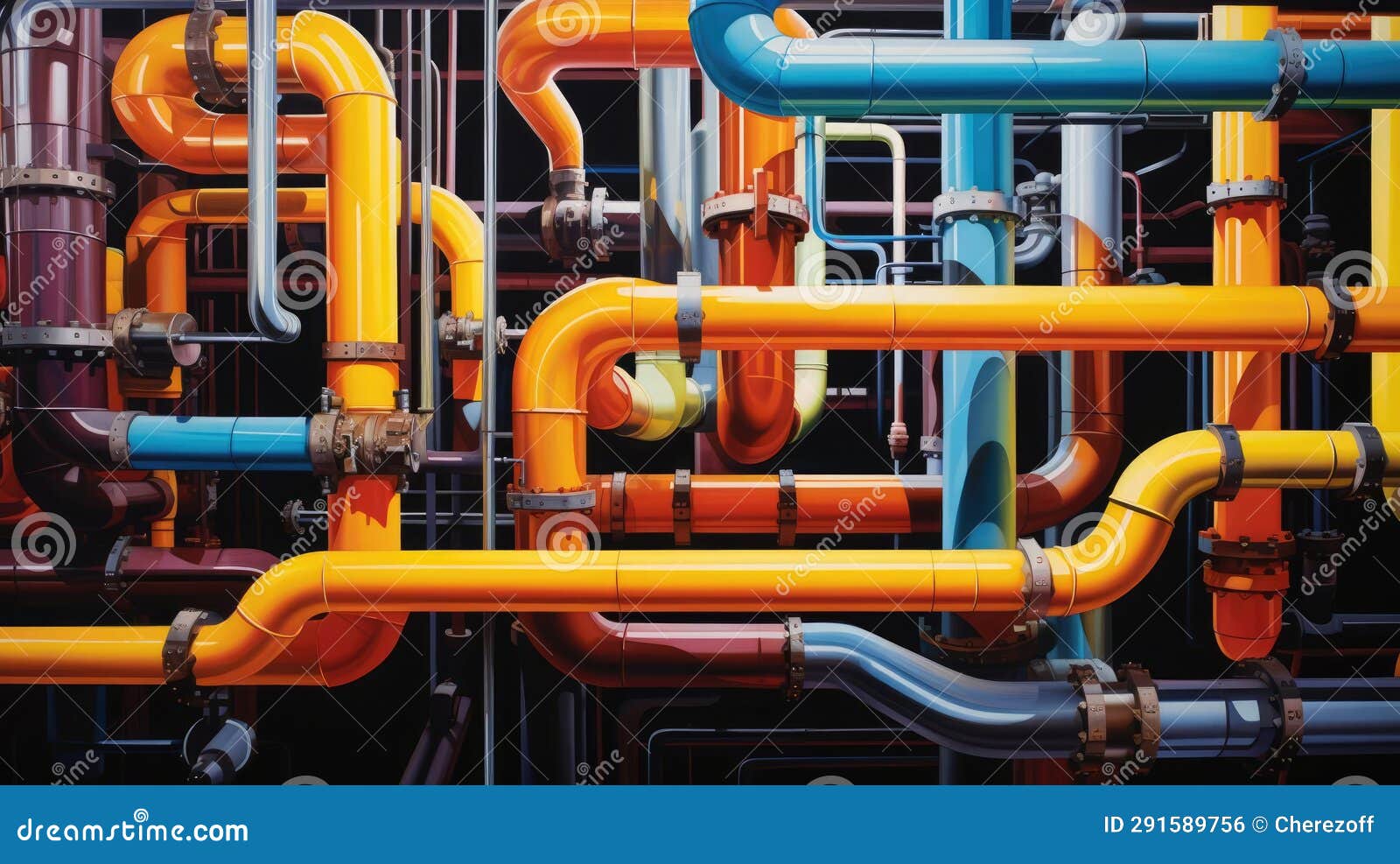 Multi-colored pipes stock illustration. Illustration of repair - 291589756