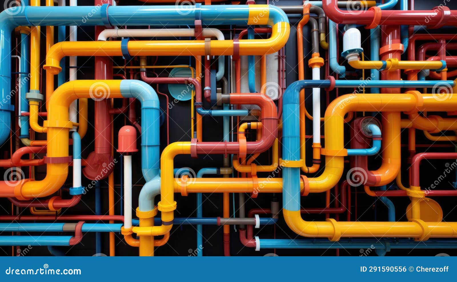 Multi-colored pipes stock illustration. Illustration of technology ...