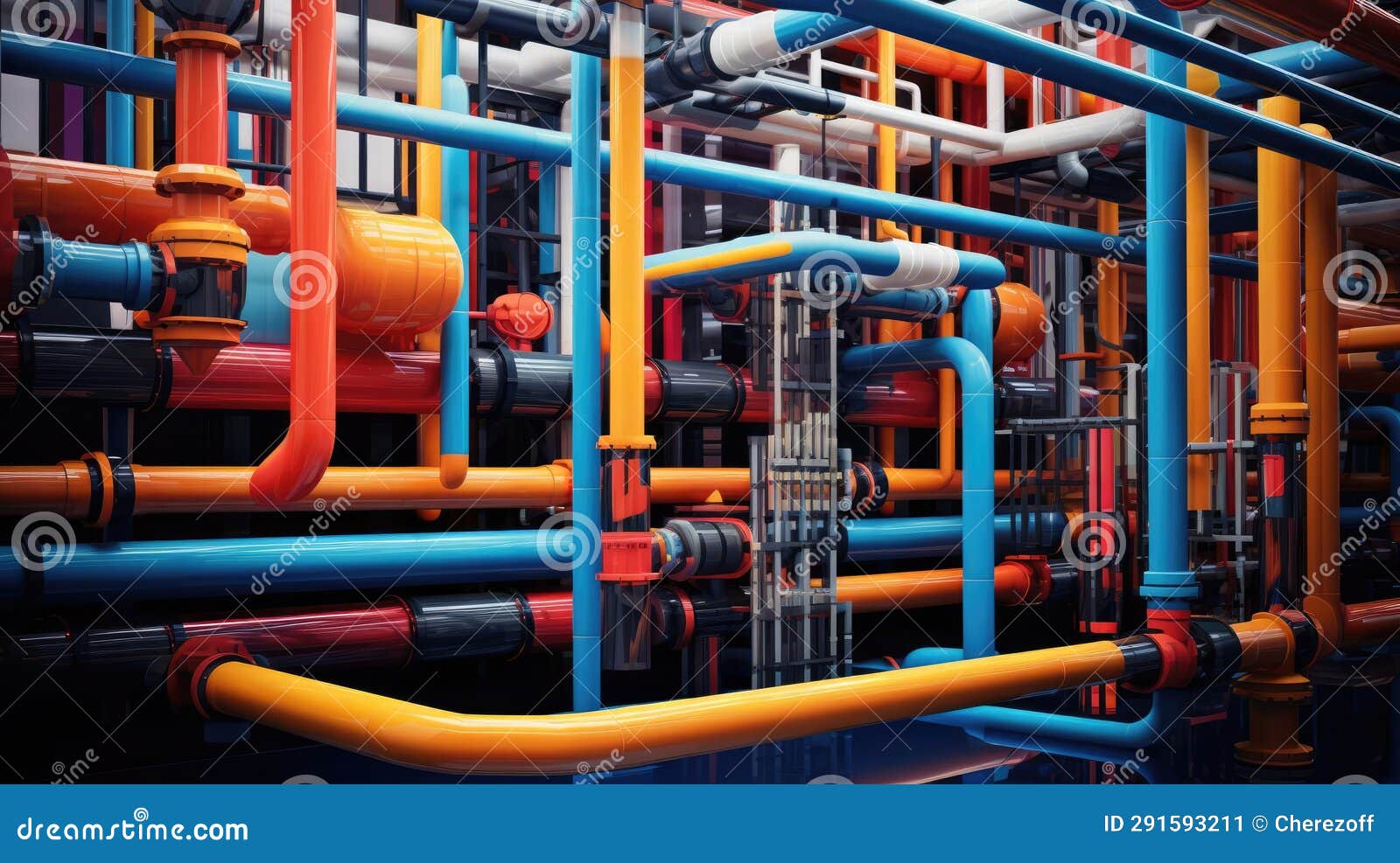 Multi-colored pipes stock illustration. Illustration of insulation ...