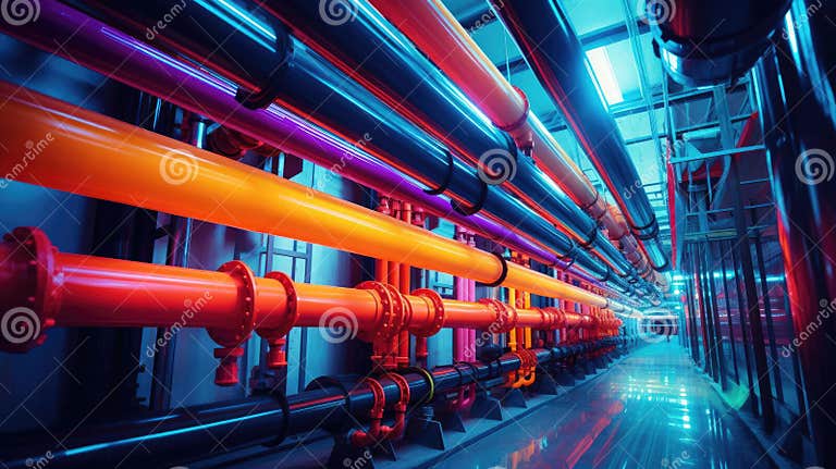Multi-colored pipes stock illustration. Illustration of connection ...