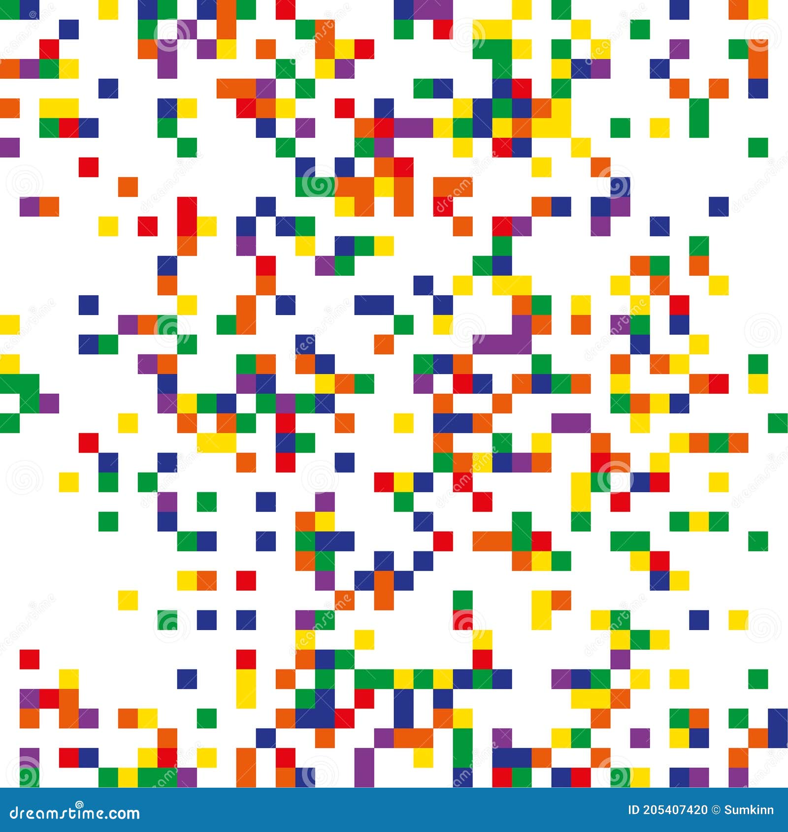 Multi colored pixelation. stock vector. Illustration of effect - 205407420