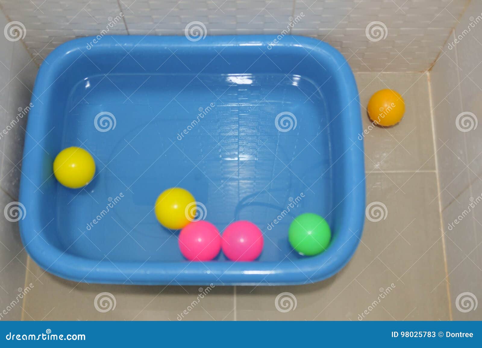 Multi Colored Plastic Balls on Plastic Basin Stock Image - Image of ...