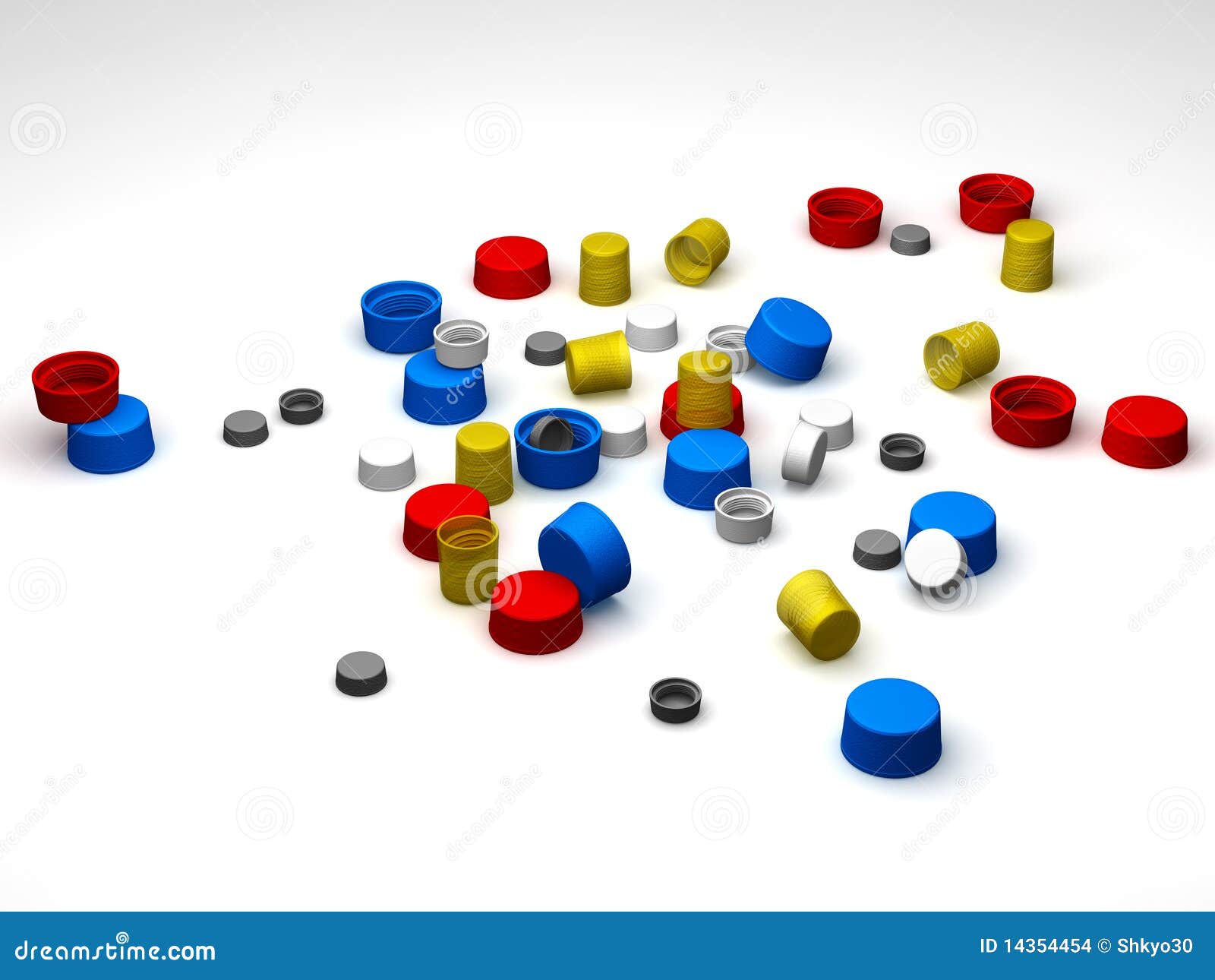 Multi-colored plastic caps stock illustration. Illustration of ecology ...
