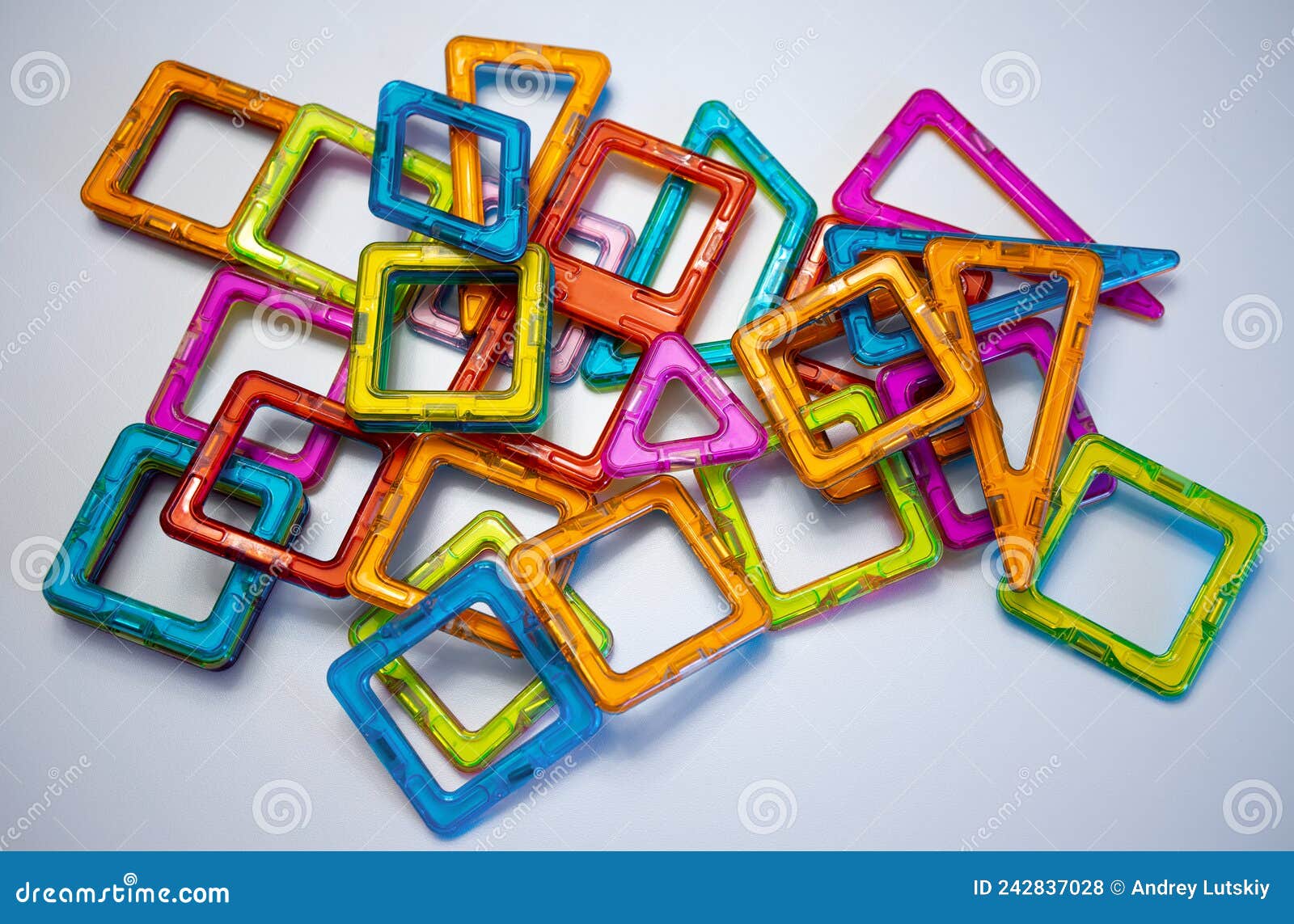 Multi-colored Plastic Construction Kit with a Magnetic Connection on a ...