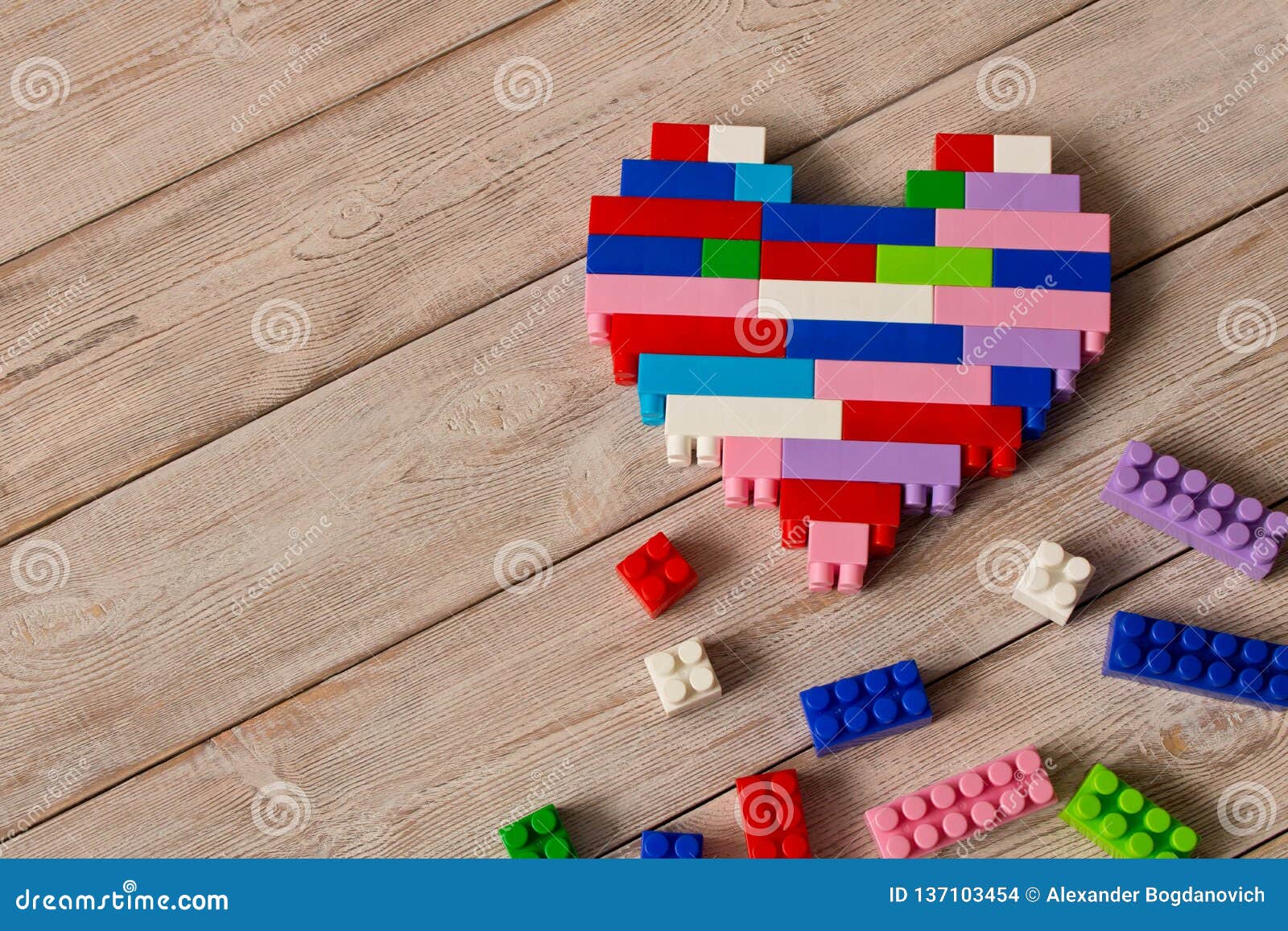 Multi-colored Plastic Construction Set. Children`s Educational Games ...