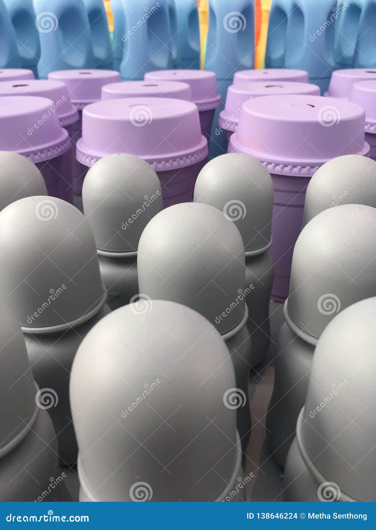 Colorful Plastic Containers Stock Photo - Image of recycle, colorful ...