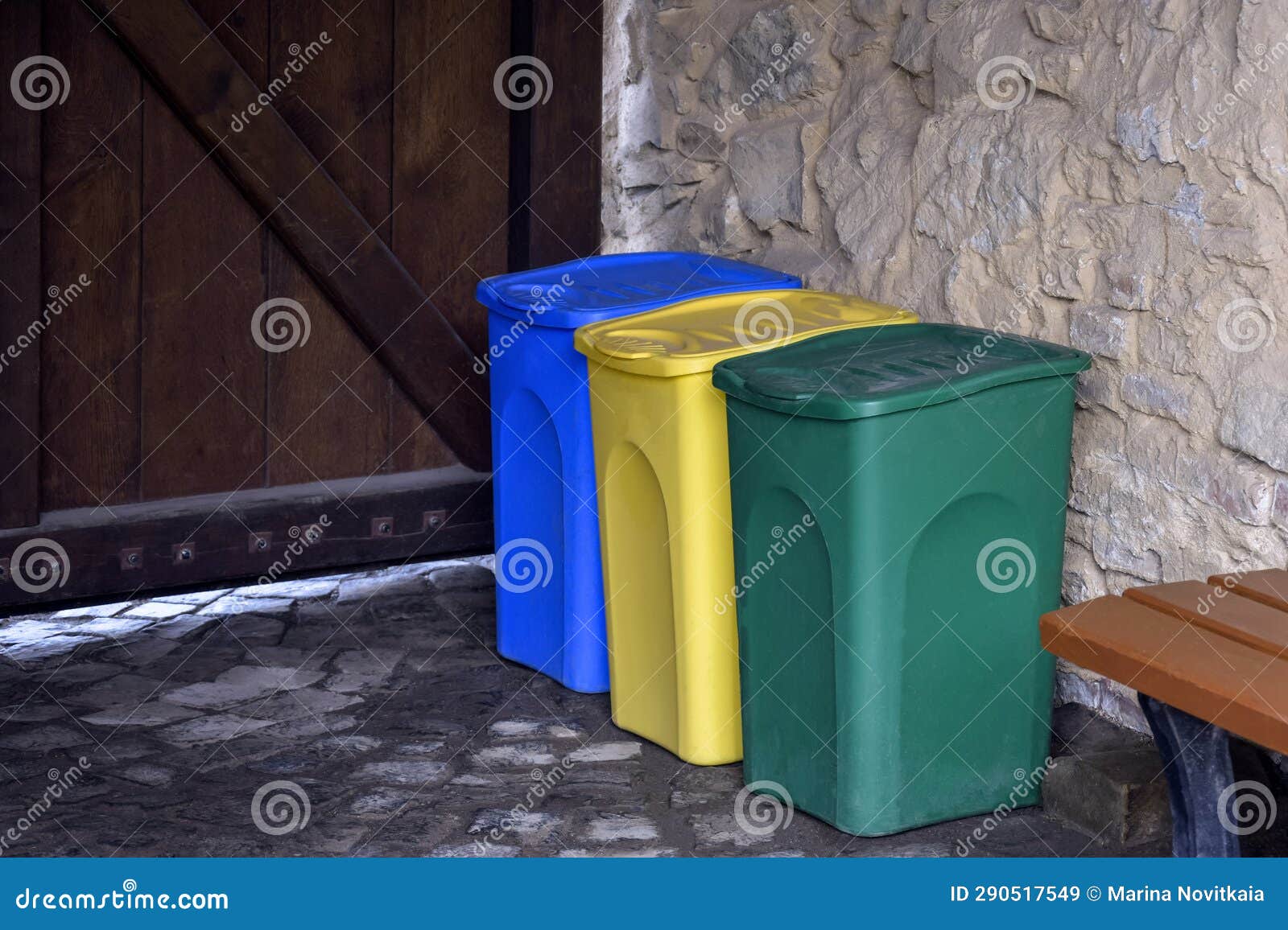 Multi-colored Plastic Containers for Separate Garbage Collection. the ...