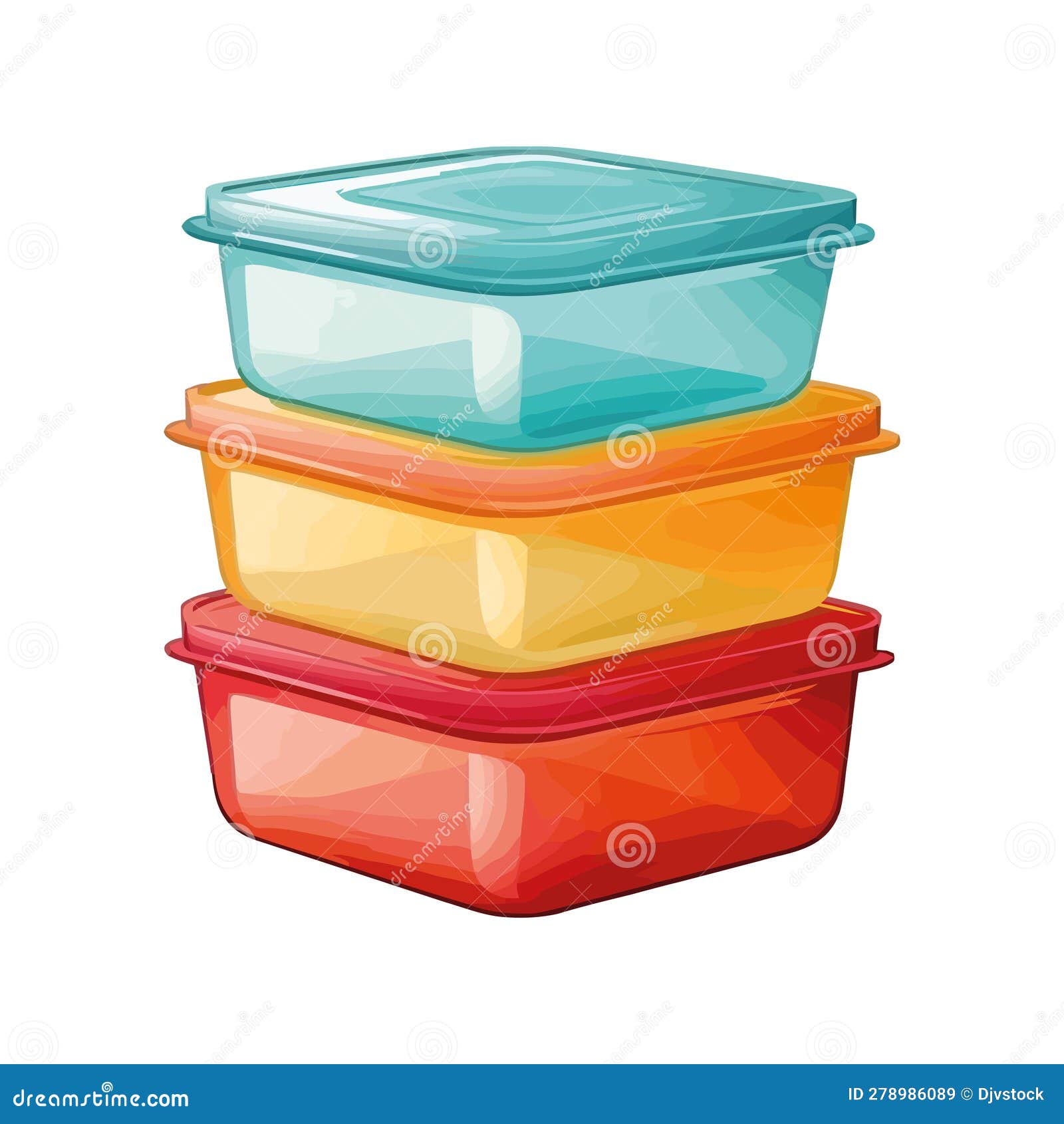 Multi Colored Plastic Containers Stacked Stock Vector - Illustration of ...