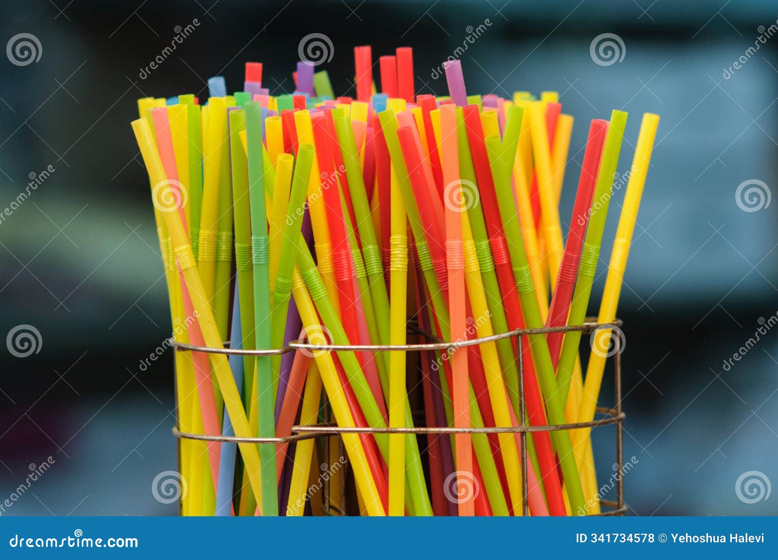 Multi-colored, Plastic Disposable Drinking Straws with Bellows Stock ...