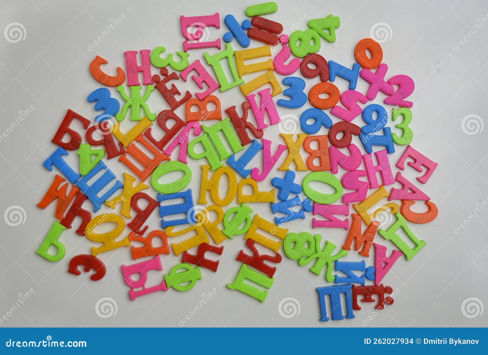Multi-colored Plastic Letters of Russian Alphabets and Numbers Stock ...