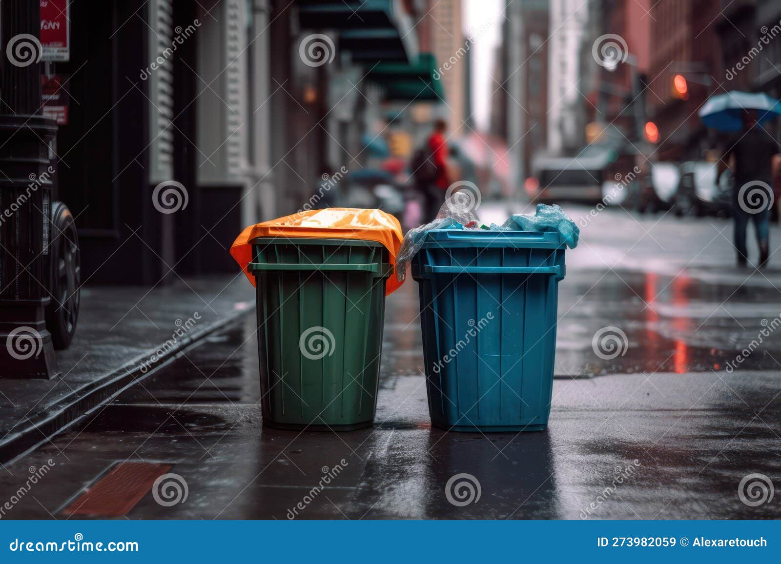 Multi-colored Plastic Tanks for Collecting and Sorting Garbage on the ...