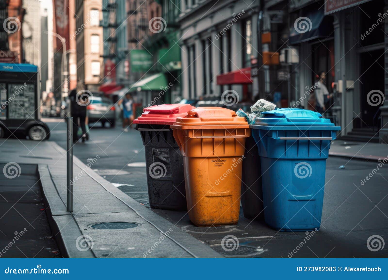 Multi-colored Plastic Tanks for Collecting and Sorting Garbage on the ...