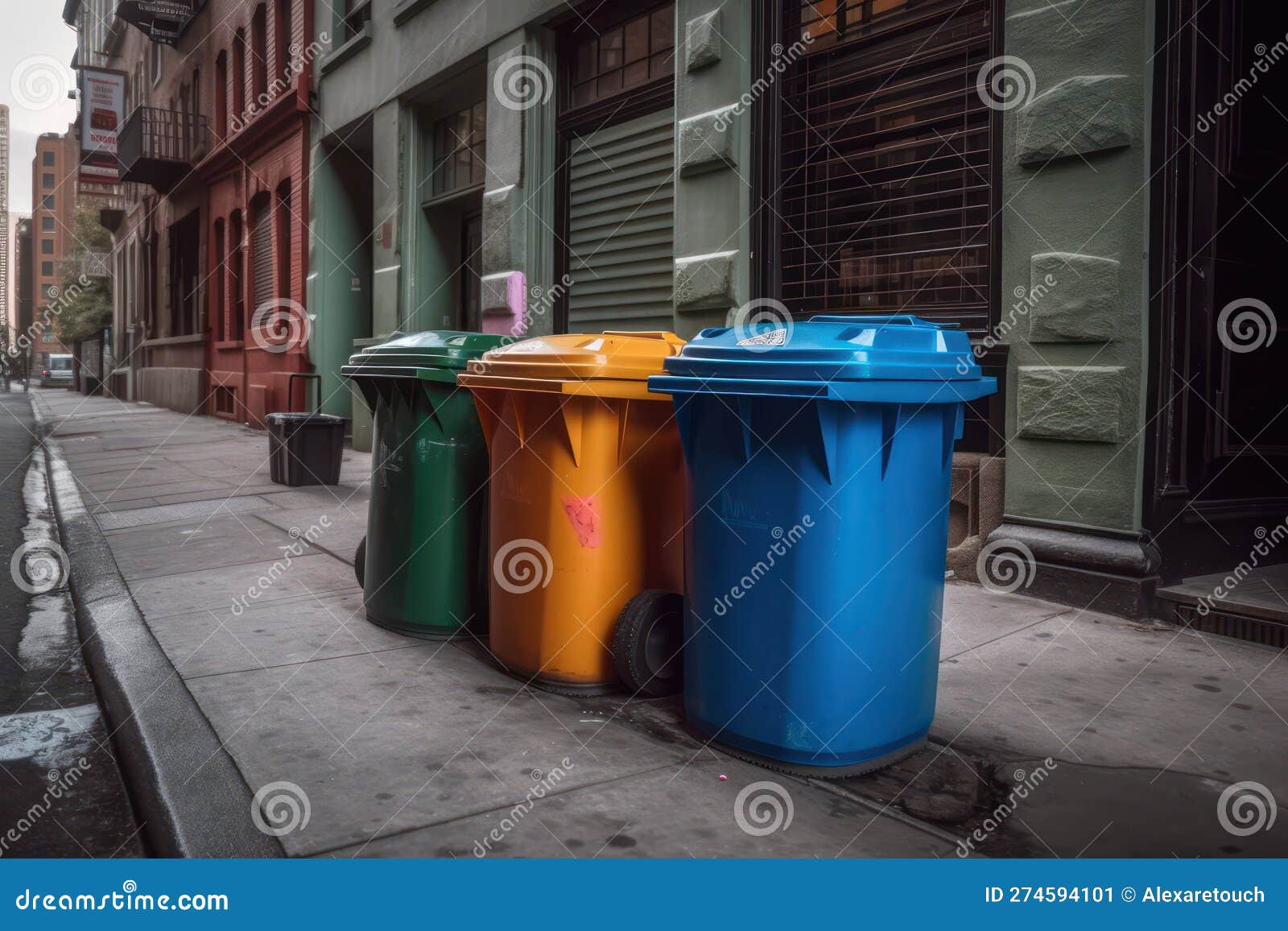 Multi-colored Plastic Tanks for Collecting and Sorting Garbage on the ...