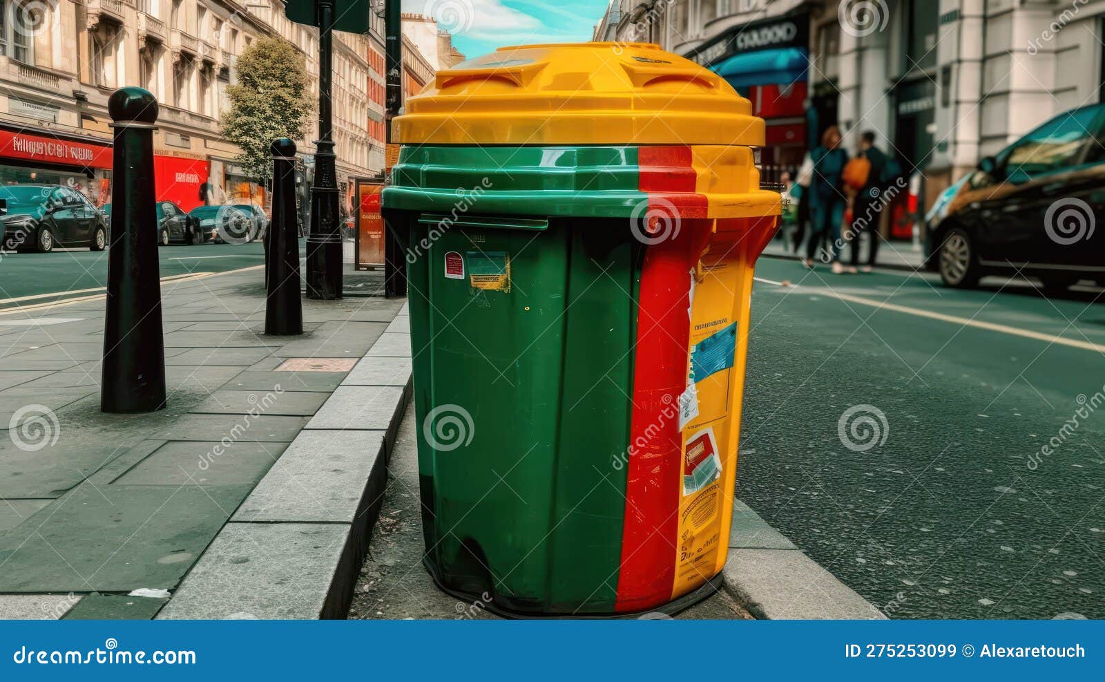 Multi-colored Plastic Tanks for Collecting and Sorting Garbage on the ...