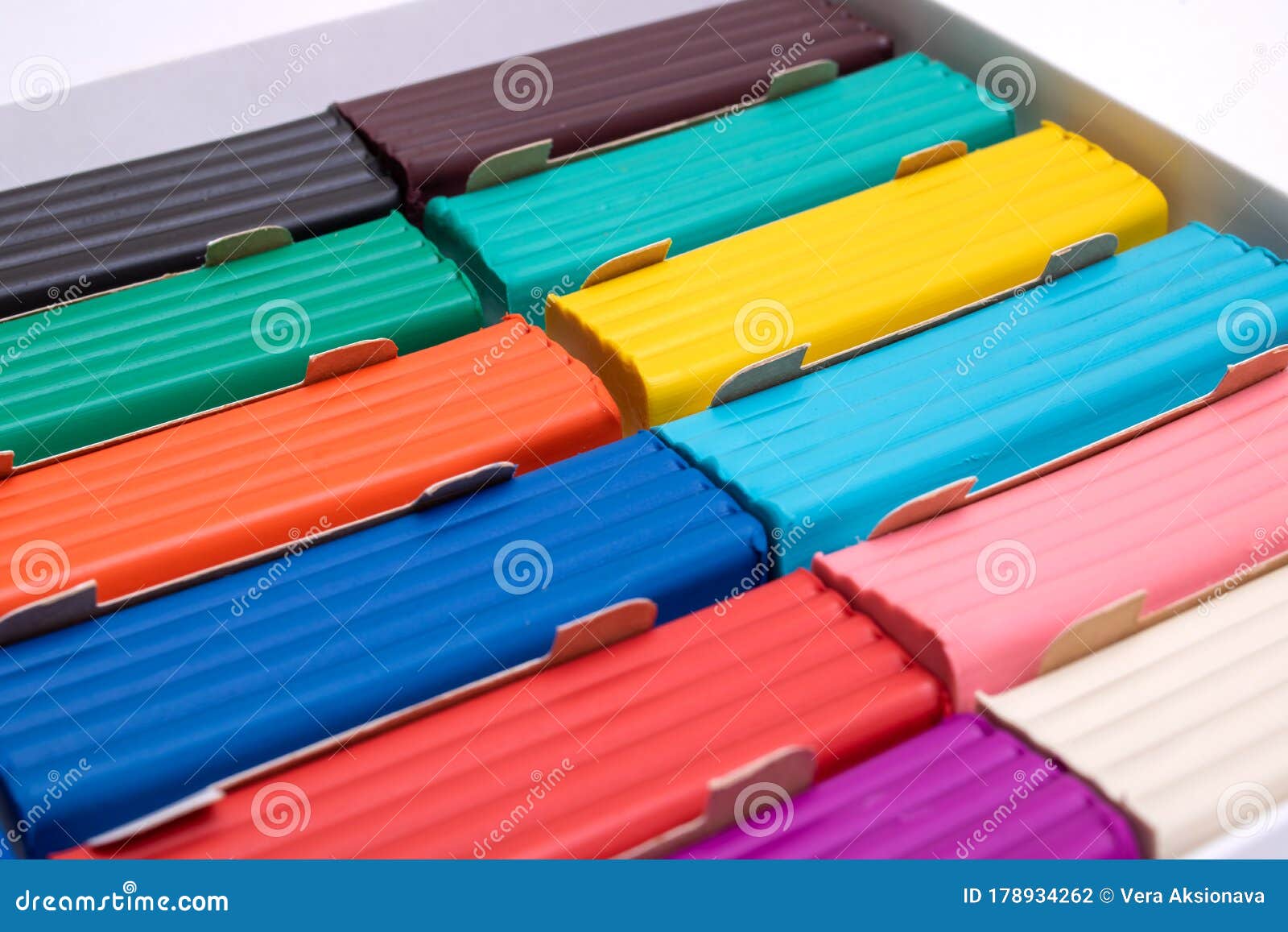 Multi-colored Plasticine in a Box Close-up, Background Stock Photo ...