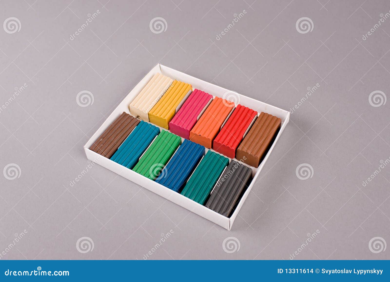 Multi Colored Plasticine in Box on Grey Stock Photo - Image of people ...