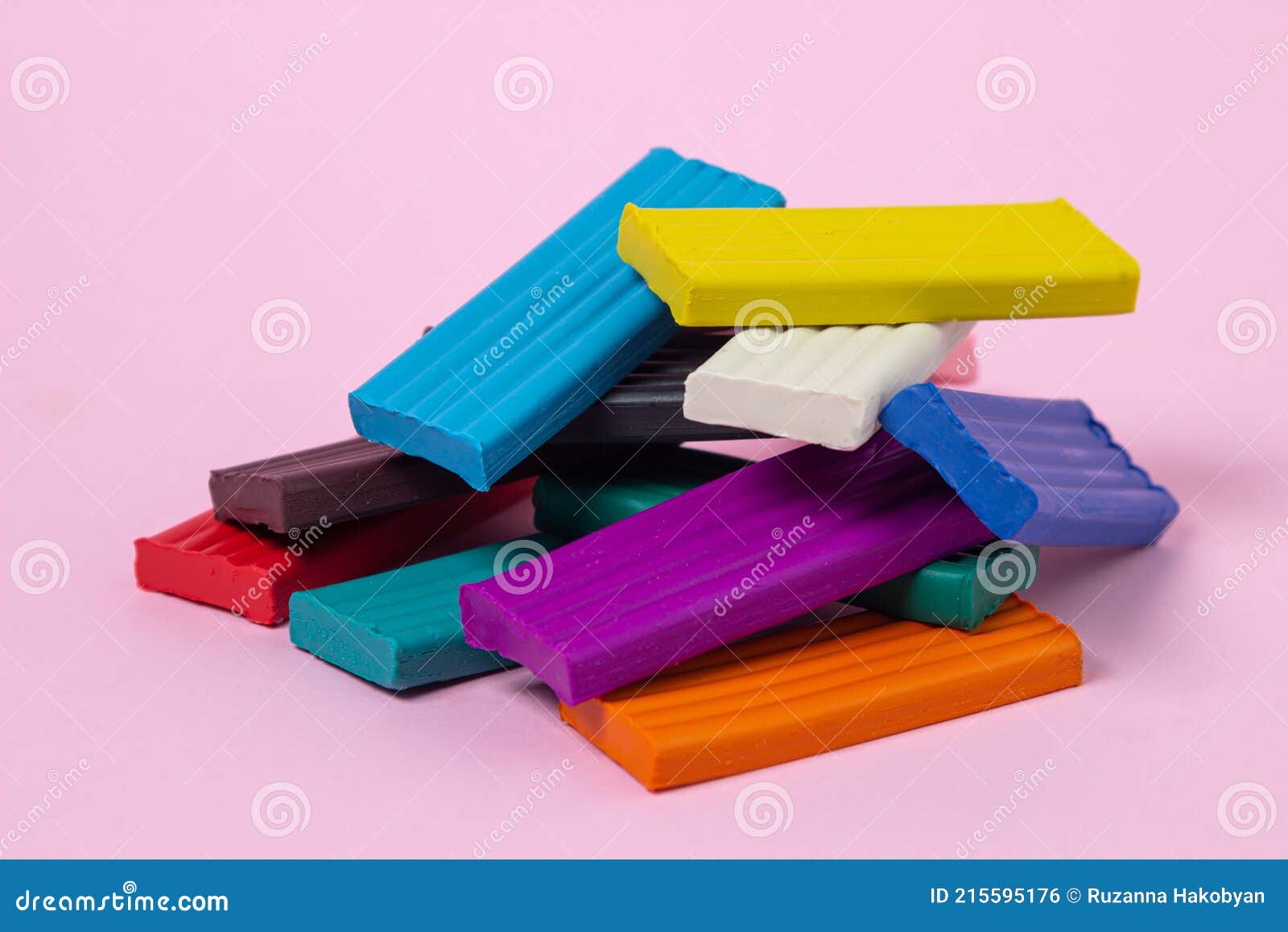 Multi-colored Plasticine on a Pink Background. Educational Game Stock ...