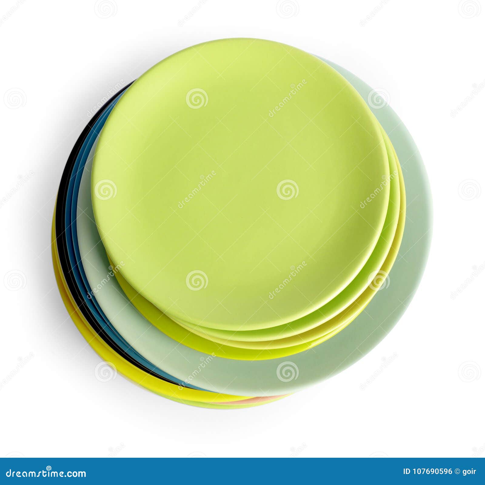Multi-colored Plates on White Stock Photo - Image of equipment, people ...