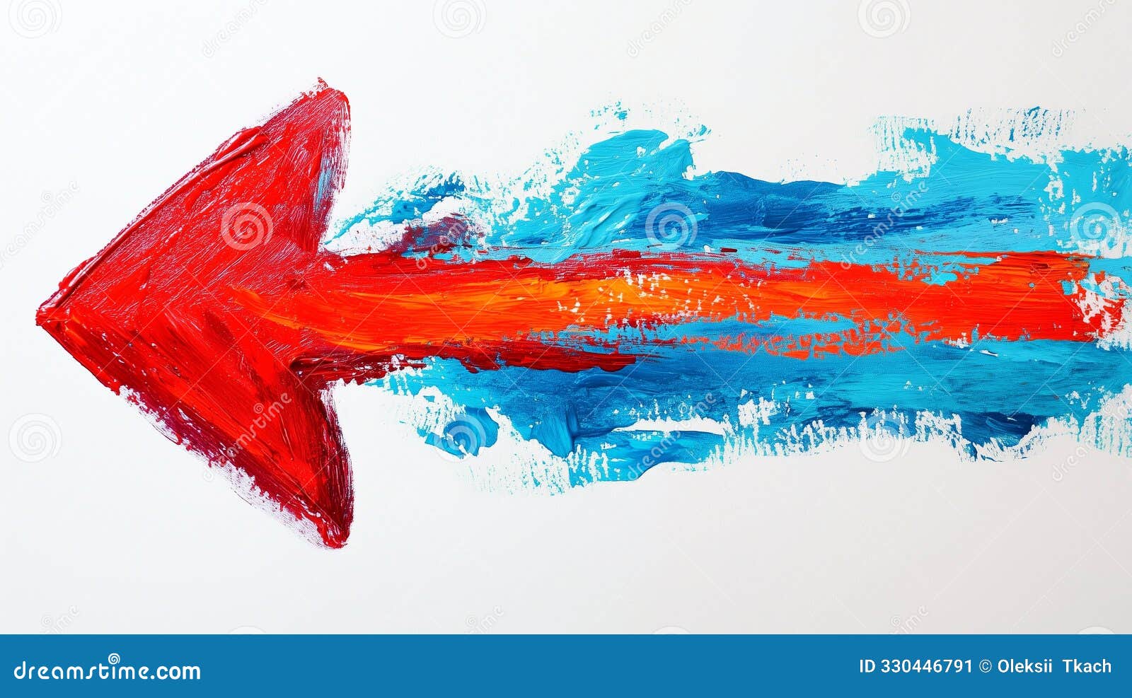 Multi-colored Pointer Arrow with Paint and Watercolor on White ...