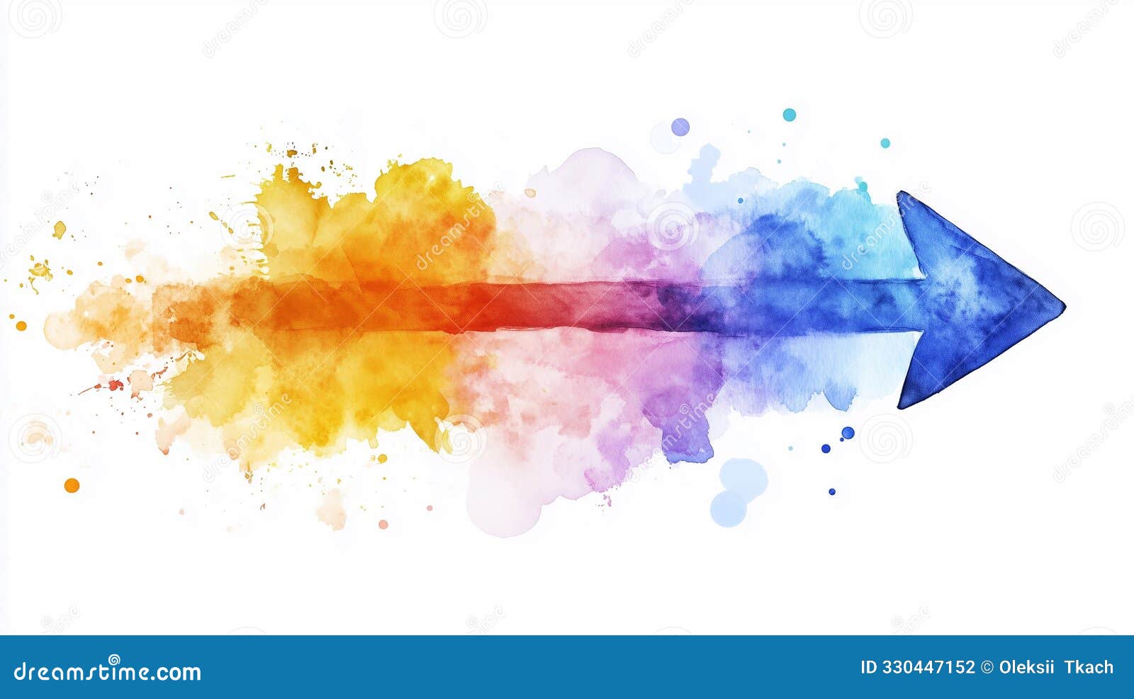 Multi-colored Pointer Arrow with Paint and Watercolor on White ...