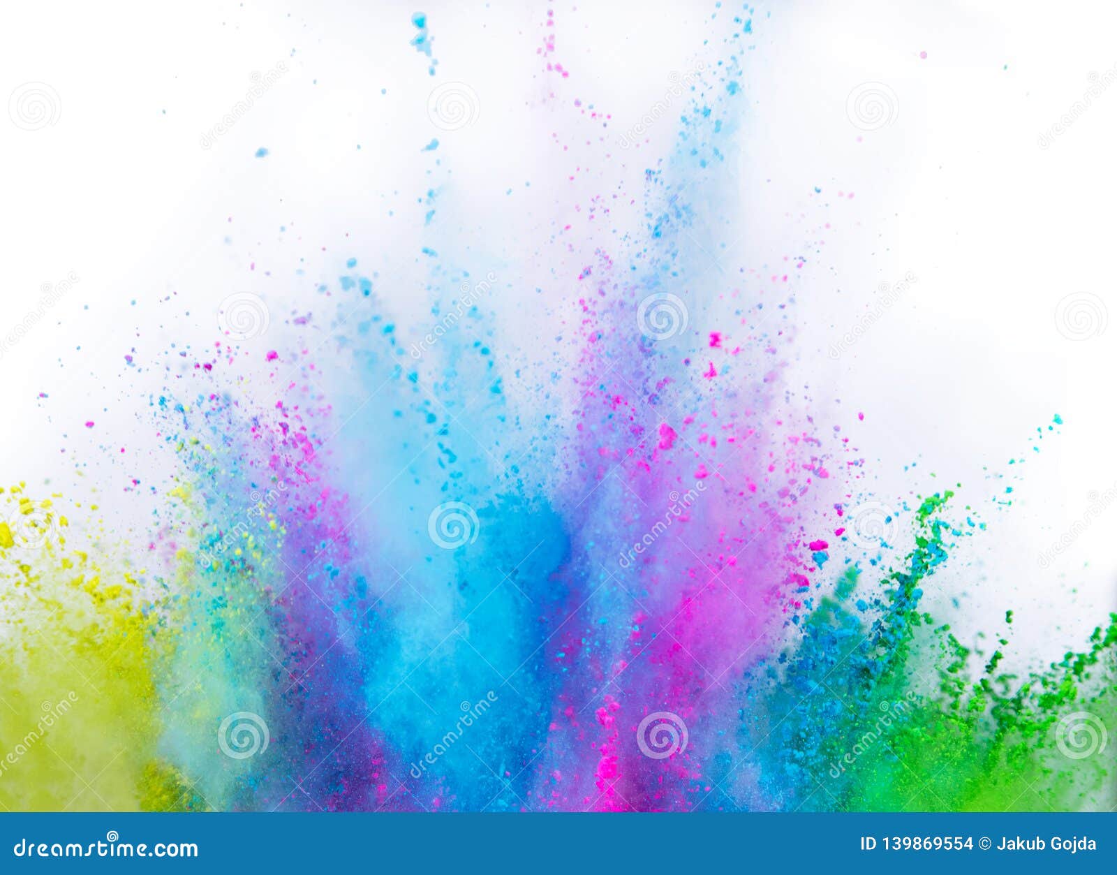 Multi Colored Powder Explosion Isolated on White Stock Photo - Image of ...