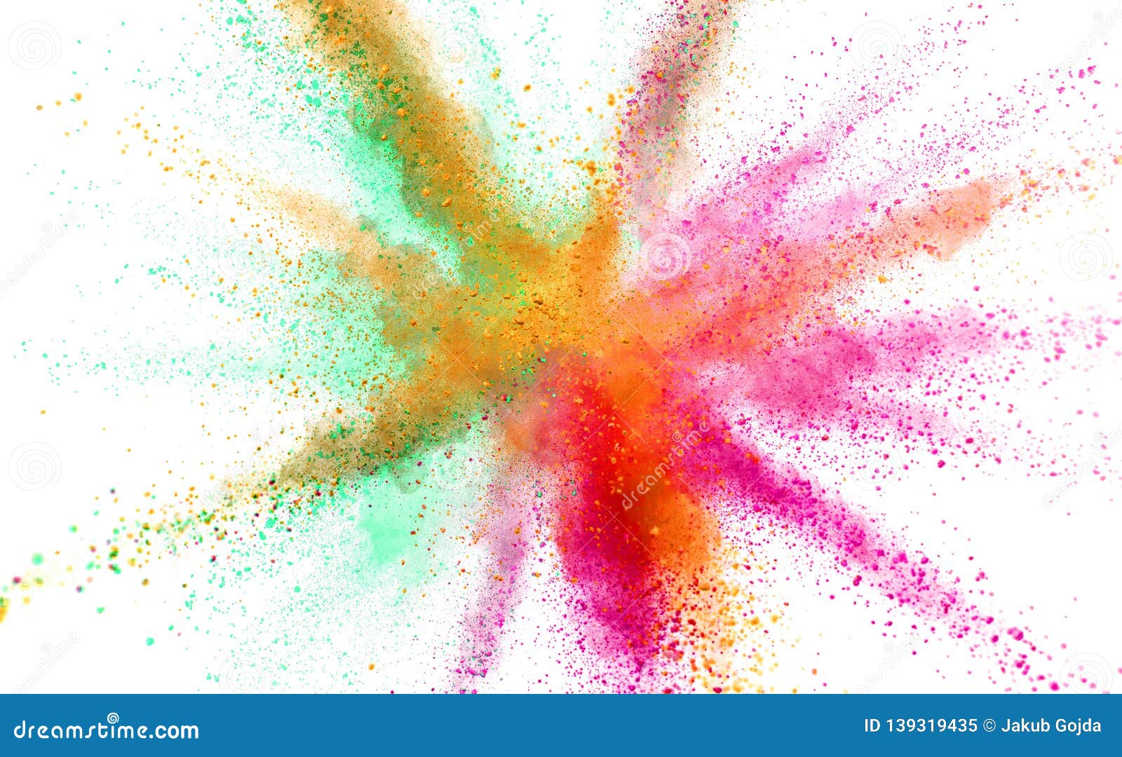 Multi Colored Powder Explosion Isolated on White Stock Image - Image of ...