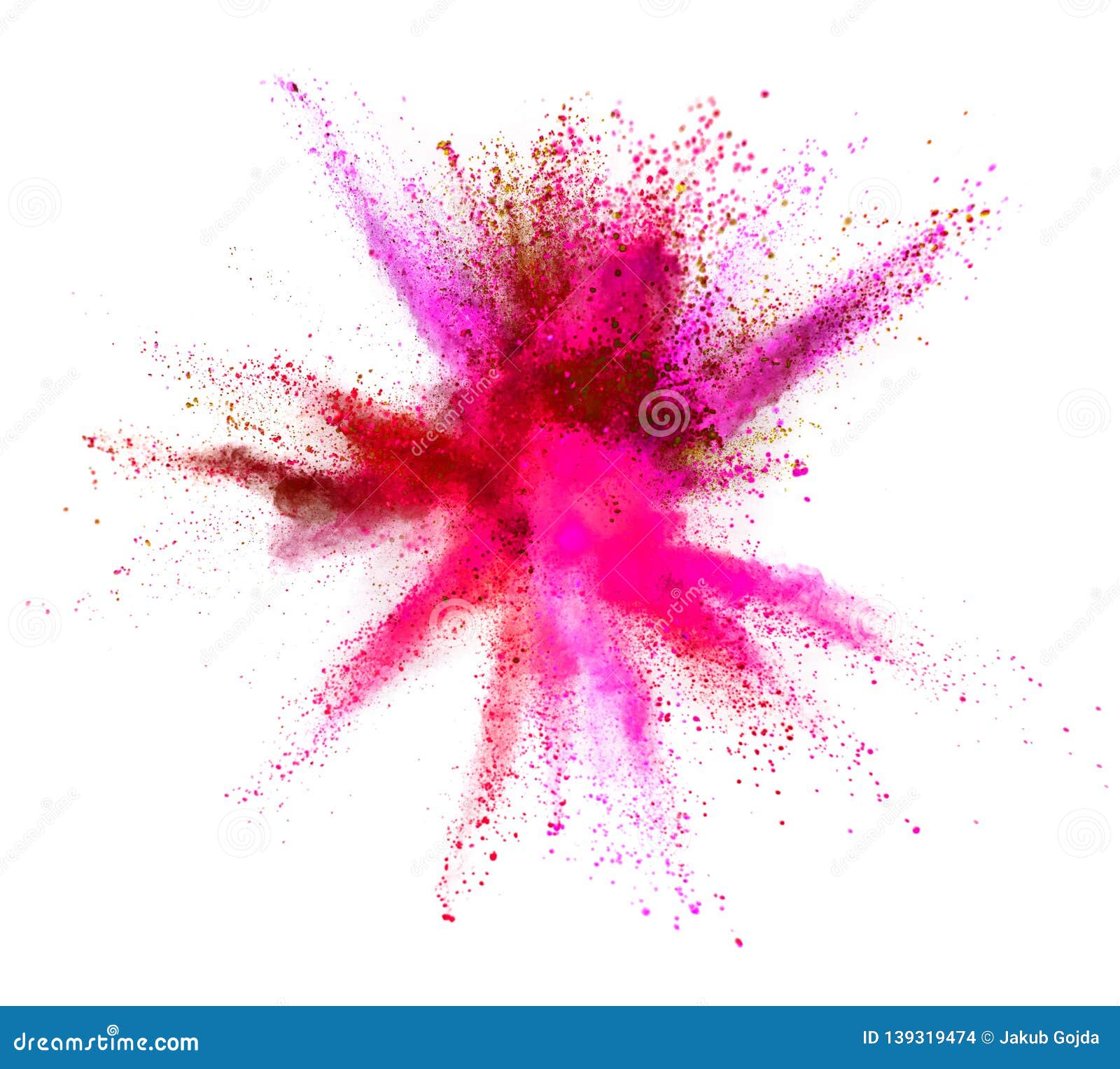 Multi Colored Powder Explosion Isolated on White Stock Photo - Image of ...