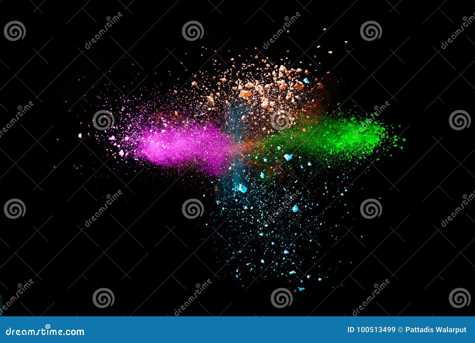 Multi Colored Powder Splash Cloud Stock Image - Image of closeup, color ...