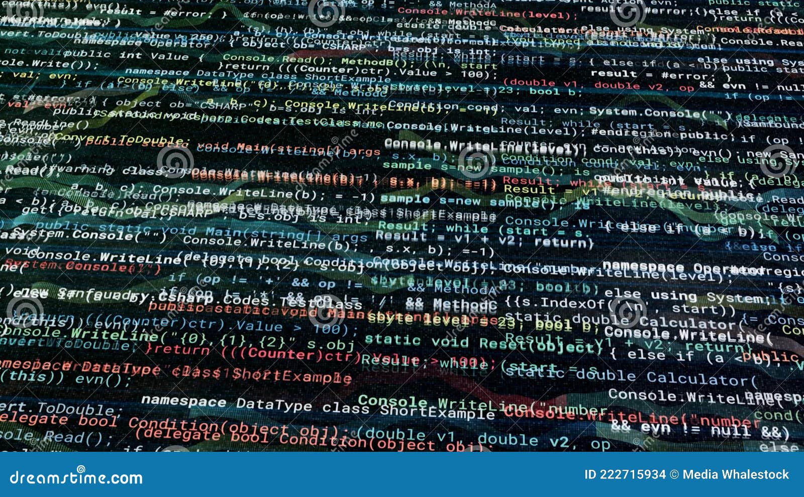 Multi-colored Program Text. Animation. Large Text with Changing Program Words and Codes Stock ...