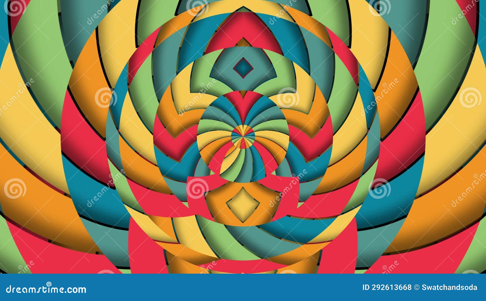 Multi Colored Psychedelic Circle Chevron Tile Background Loop Stock ...