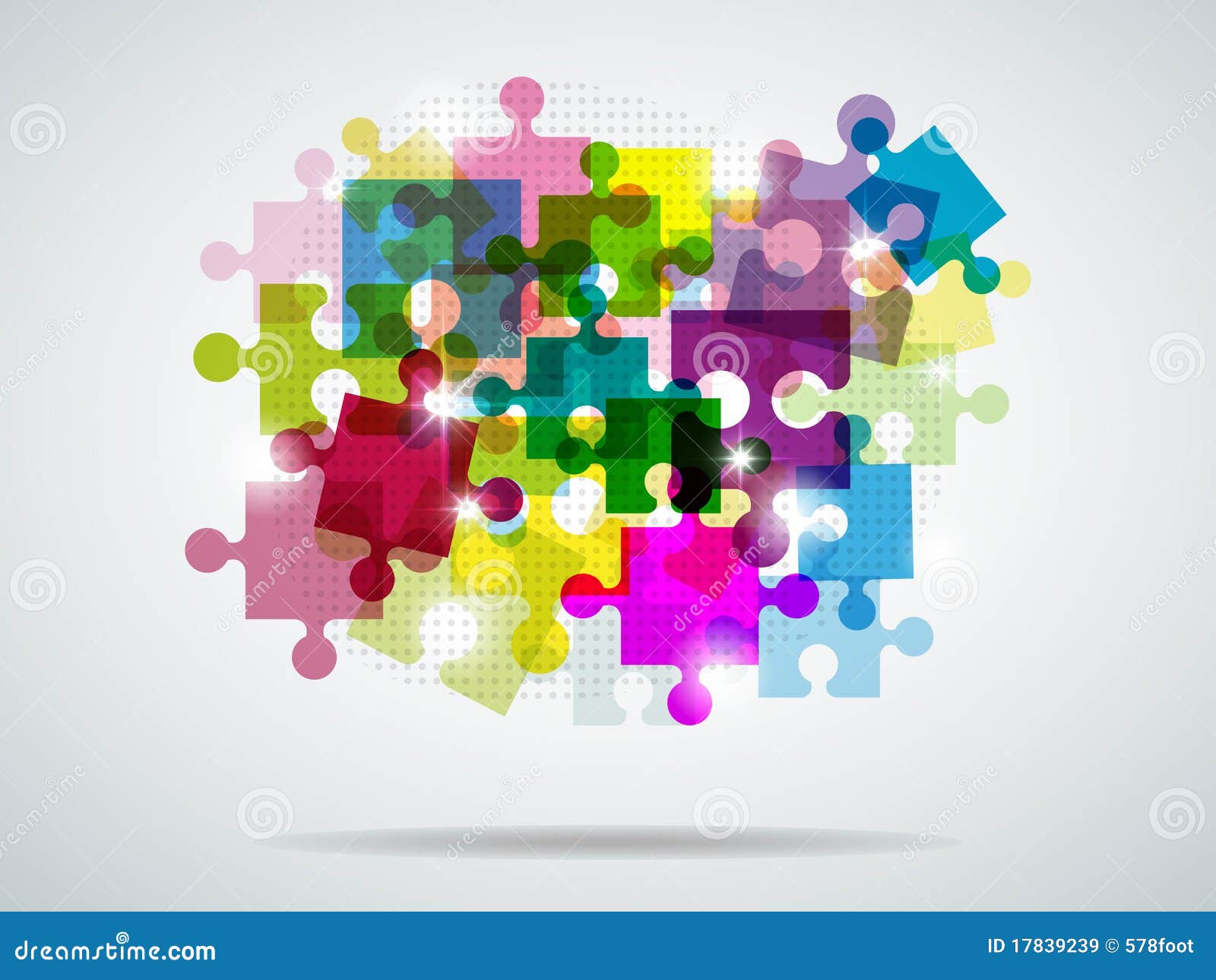 Multi-colored puzzle stock vector. Illustration of design - 17839239