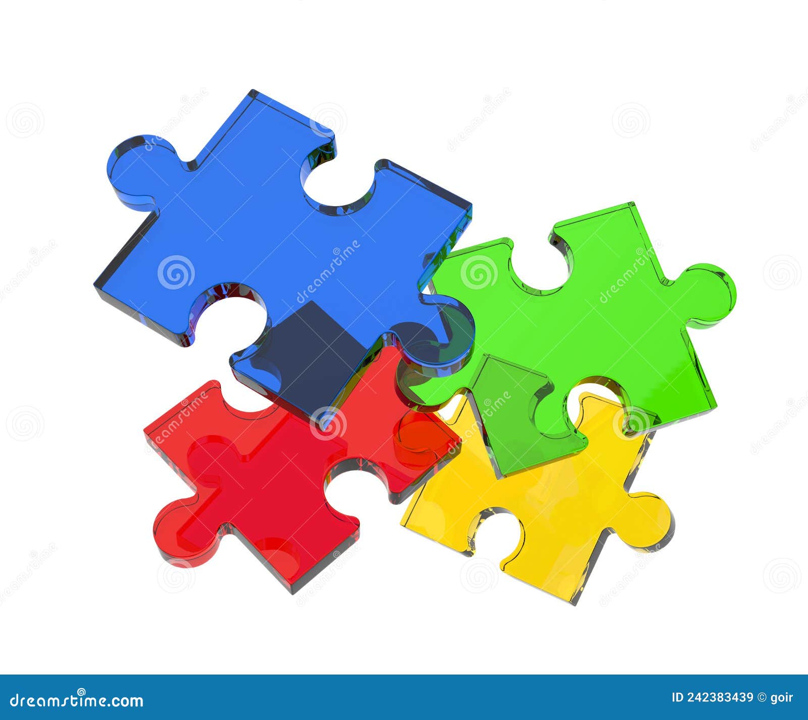 Multi-colored Puzzle Pieces Stock Illustration - Illustration of group ...