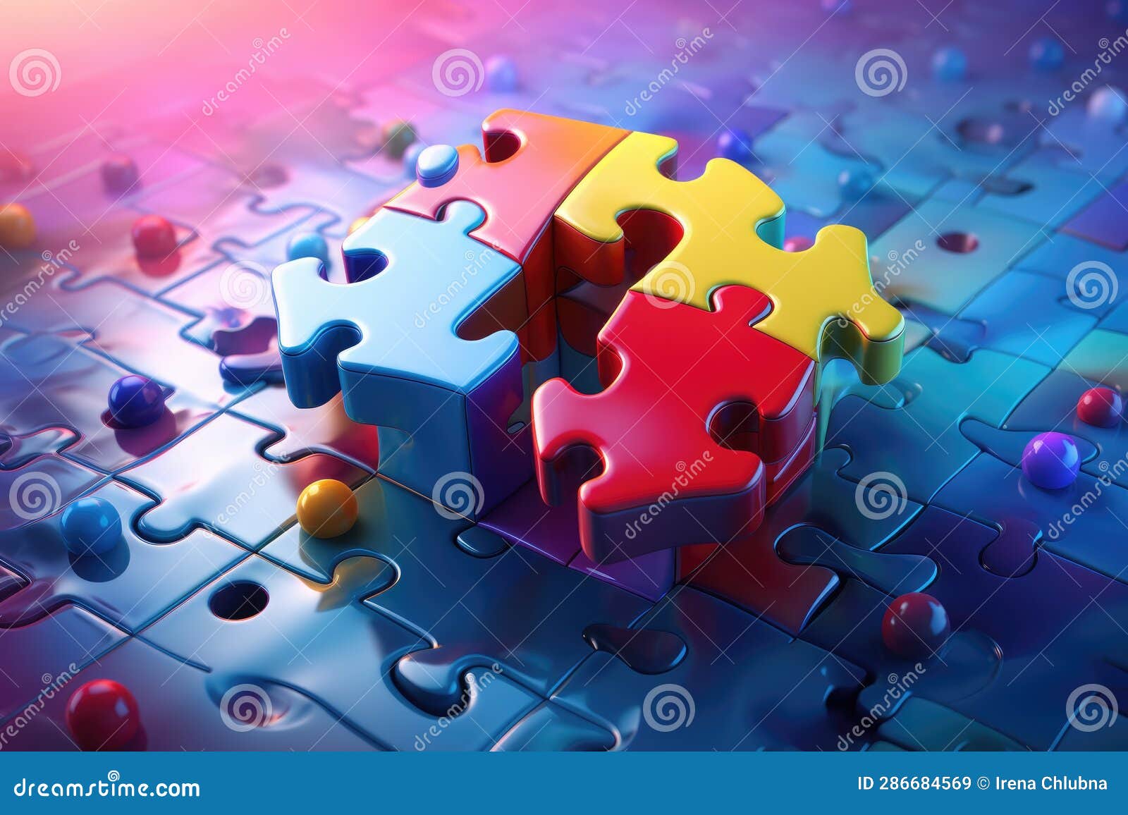 Multi Colored Puzzle Pieces Stock Illustration - Illustration of ...