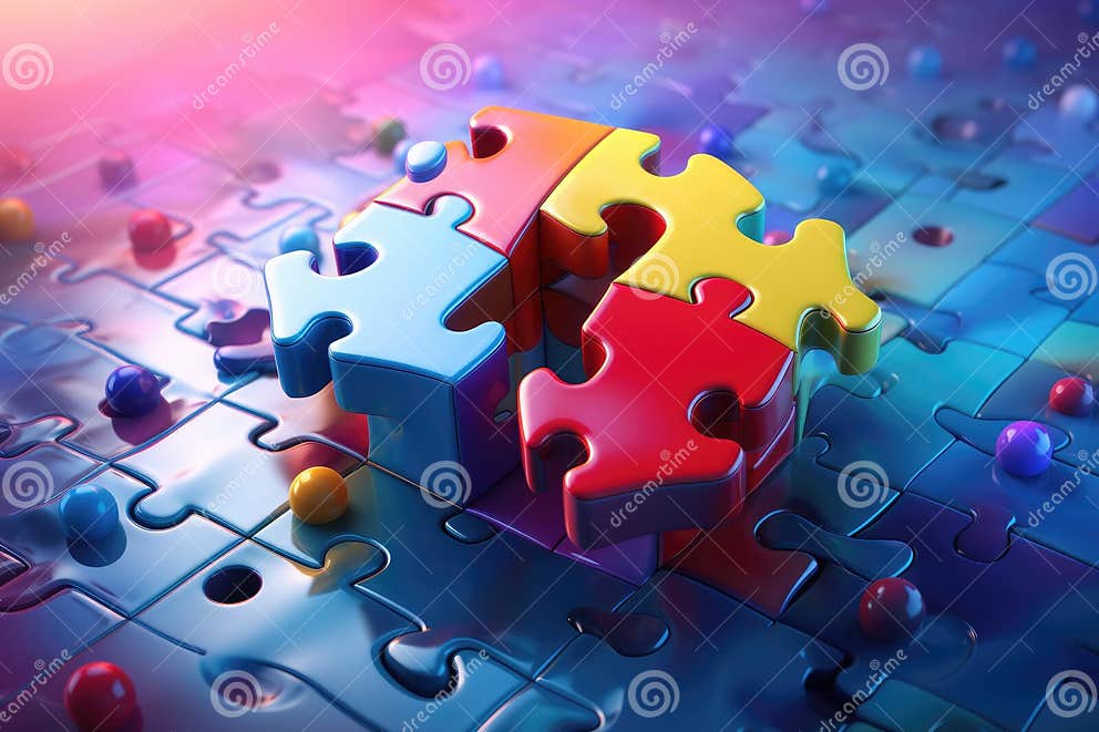 Multi Colored Puzzle Pieces Stock Illustration - Illustration of ...