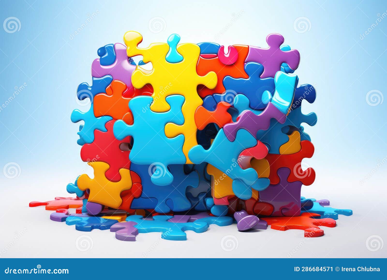 Multi Colored Puzzle Pieces Stock Illustration - Illustration of ...