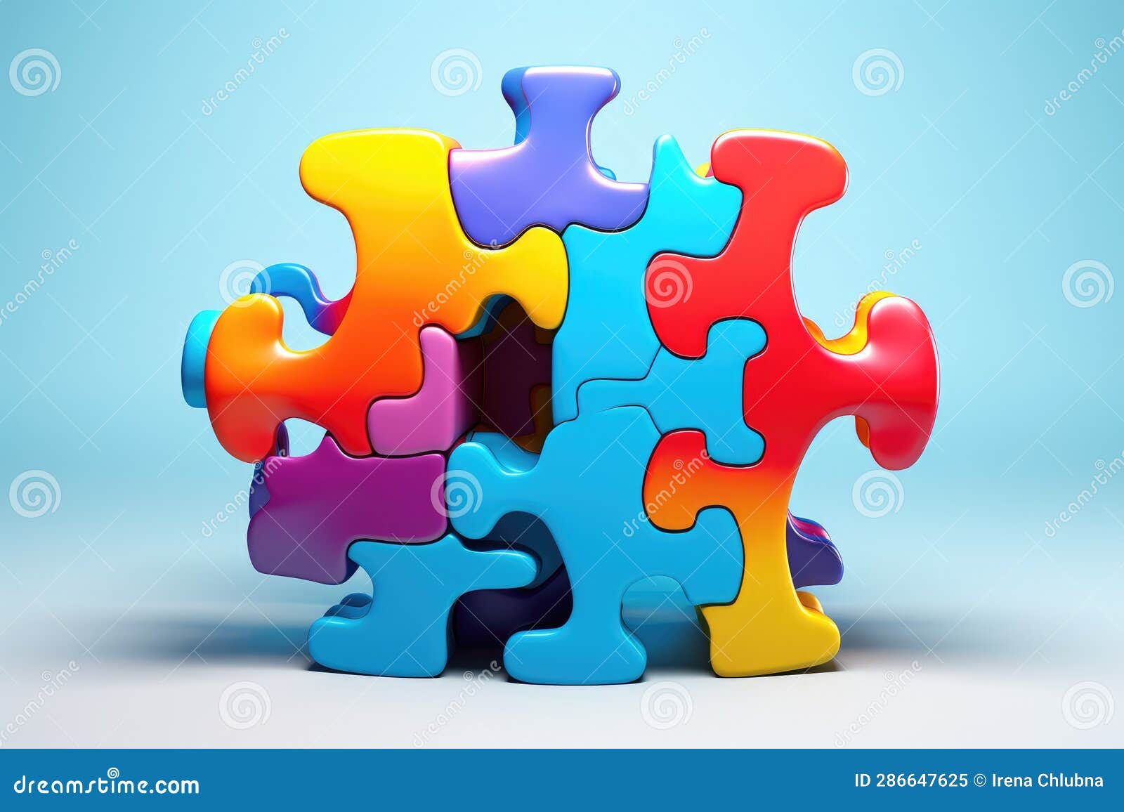 Multi Colored Puzzle Pieces Stock Illustration - Illustration of ...