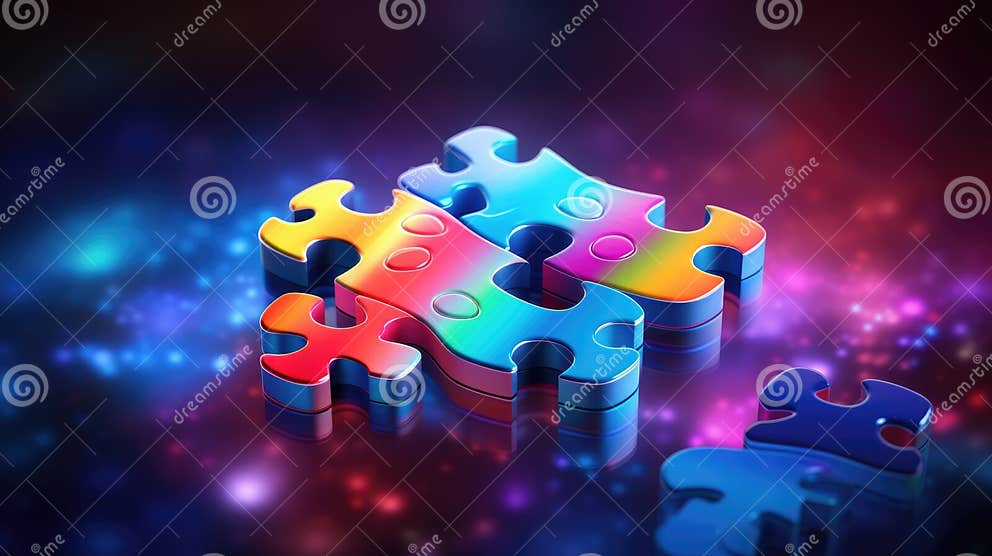 Multi Colored Puzzle Pieces Stock Illustration - Illustration of ...