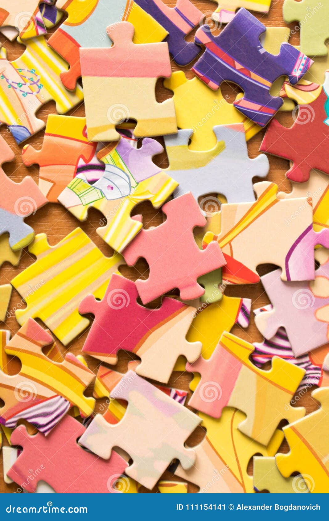 Multi-colored Puzzles Scattered on the Table Stock Image - Image of ...