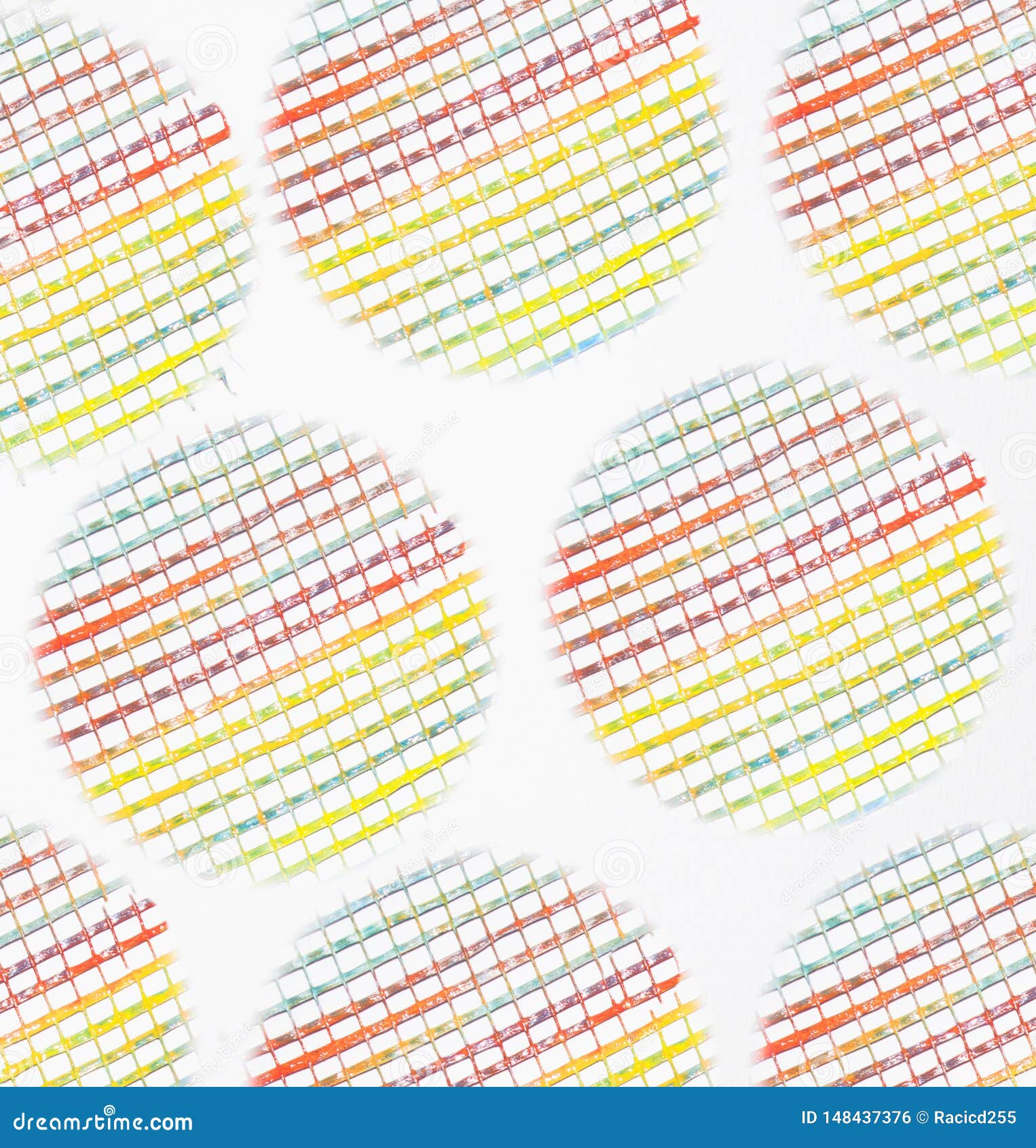 Multi Colored Rainbow Circles. Seamless Pattern with Abstract Geometric ...