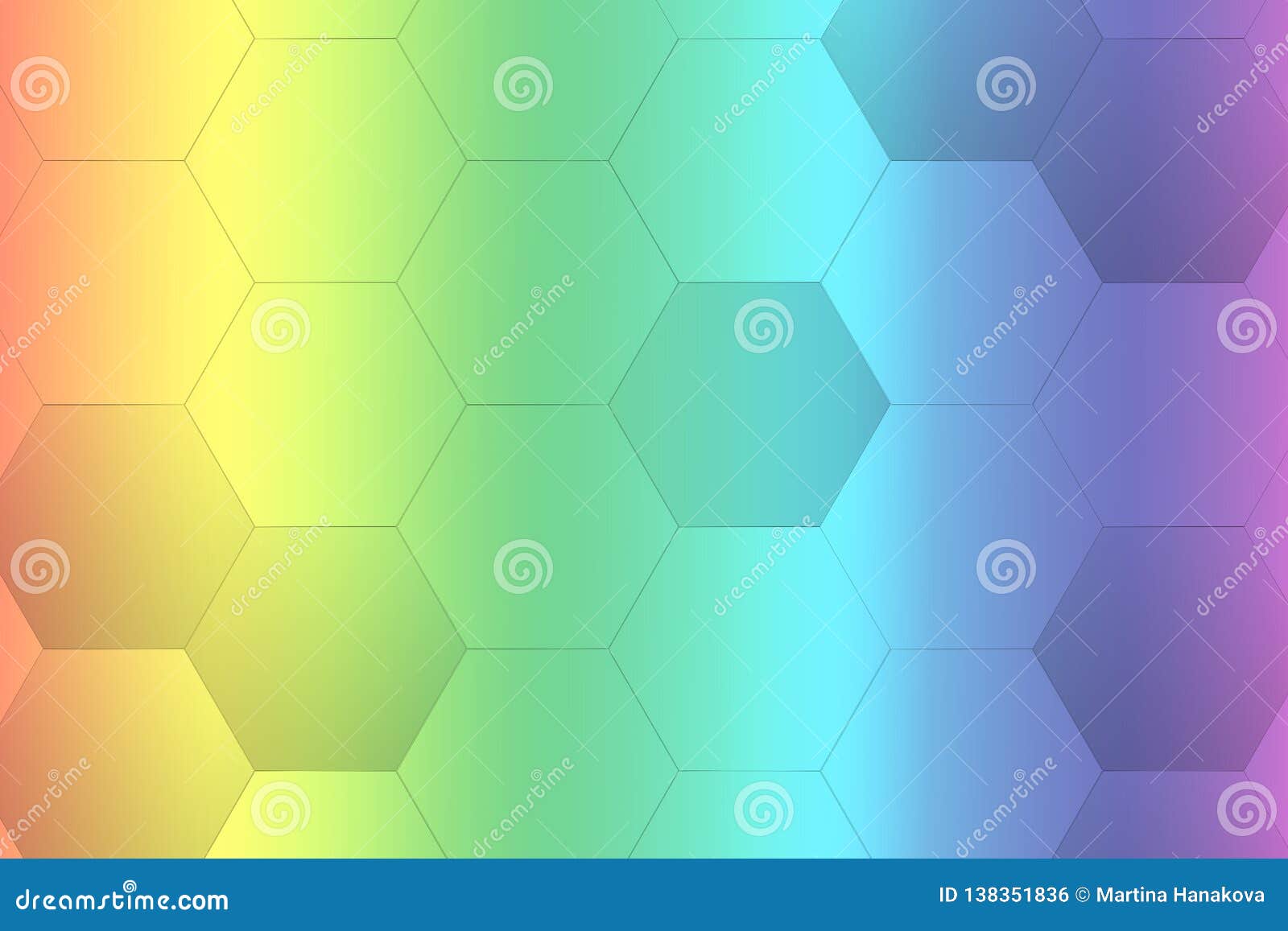 Rainbow Hexagon Gradient Background - Illustration Stock Illustration ...