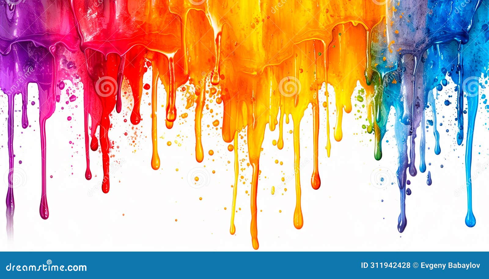 Multi-colored Rainbow Thick Oil Paint on a White Isolated Background ...