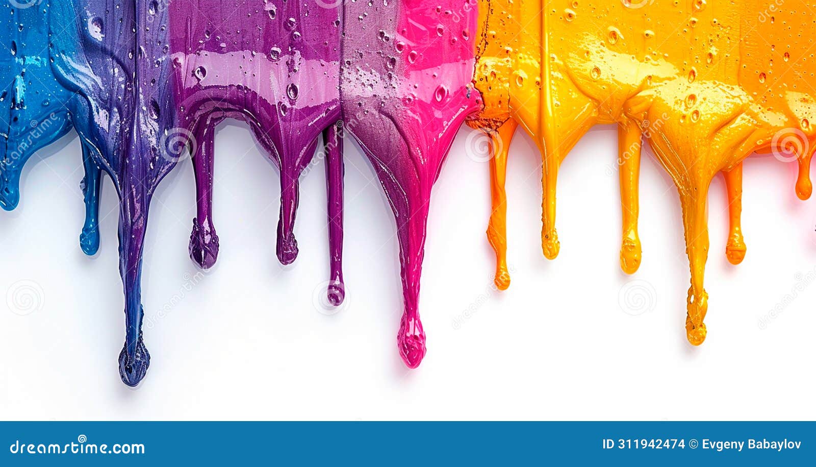 Multi-colored Rainbow Thick Oil Paint on a White Isolated Background ...