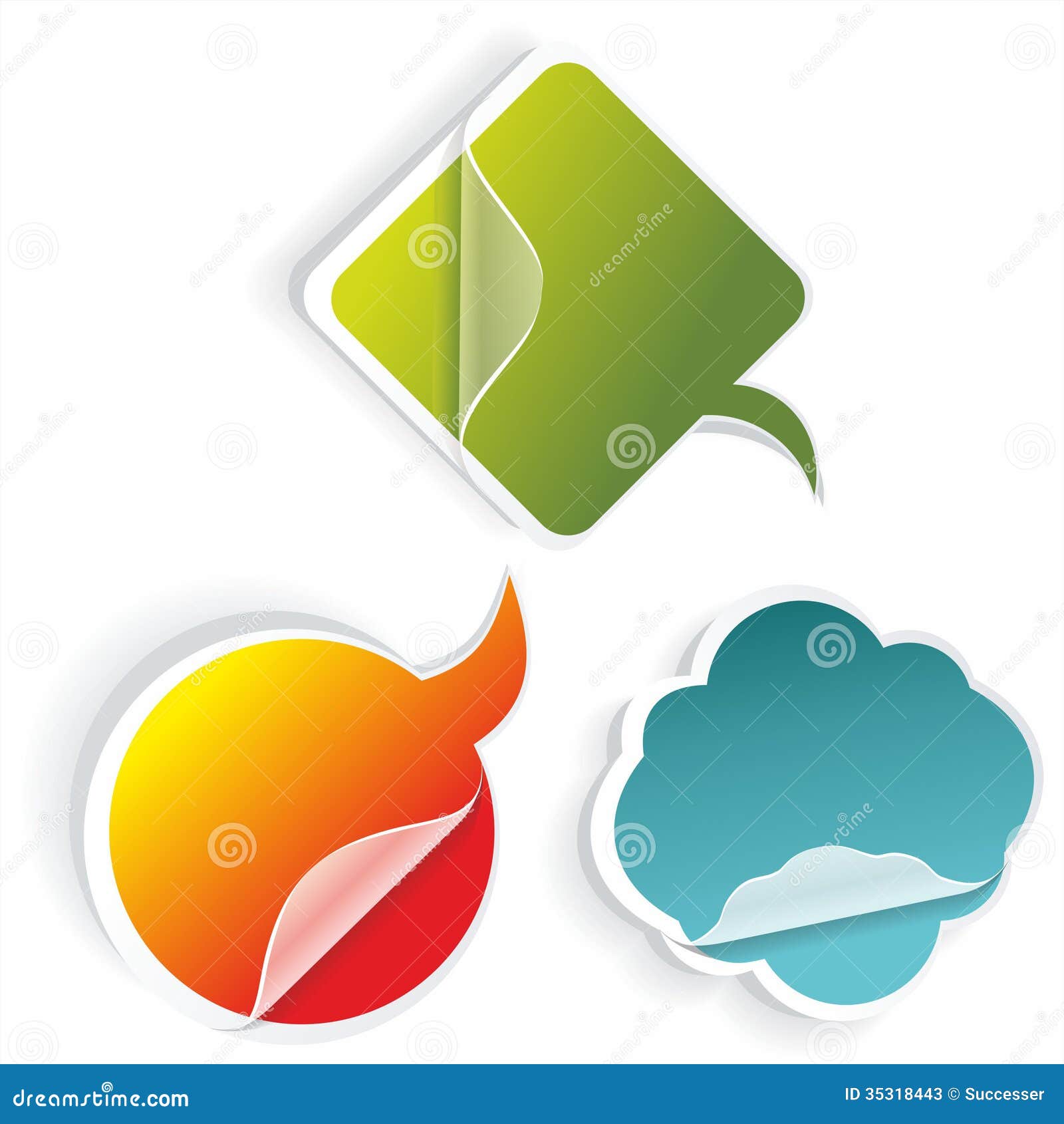 Multi-colored Realistic Stickers Stock Illustration - Illustration of ...