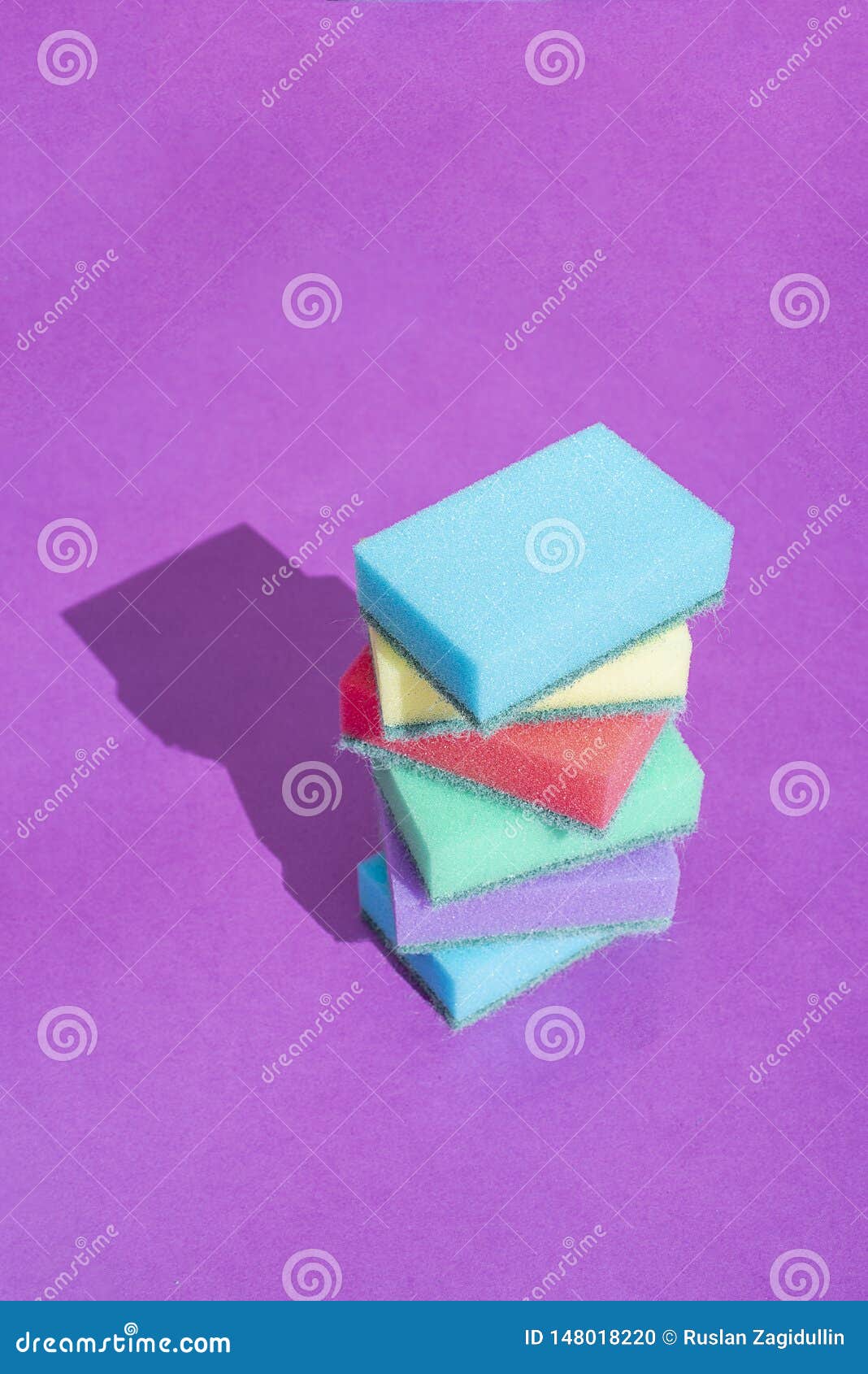 Multi-colored Rectangular Sponges for Washing Dishes Stock Photo ...