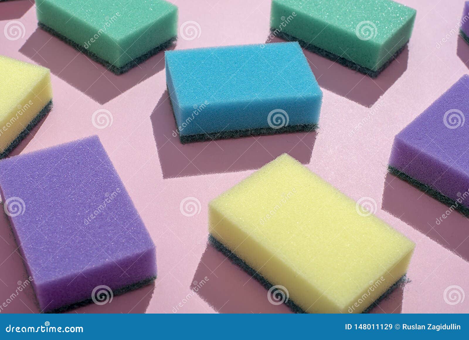 Multi-colored Rectangular Sponges for Washing Dishes Stock Image ...