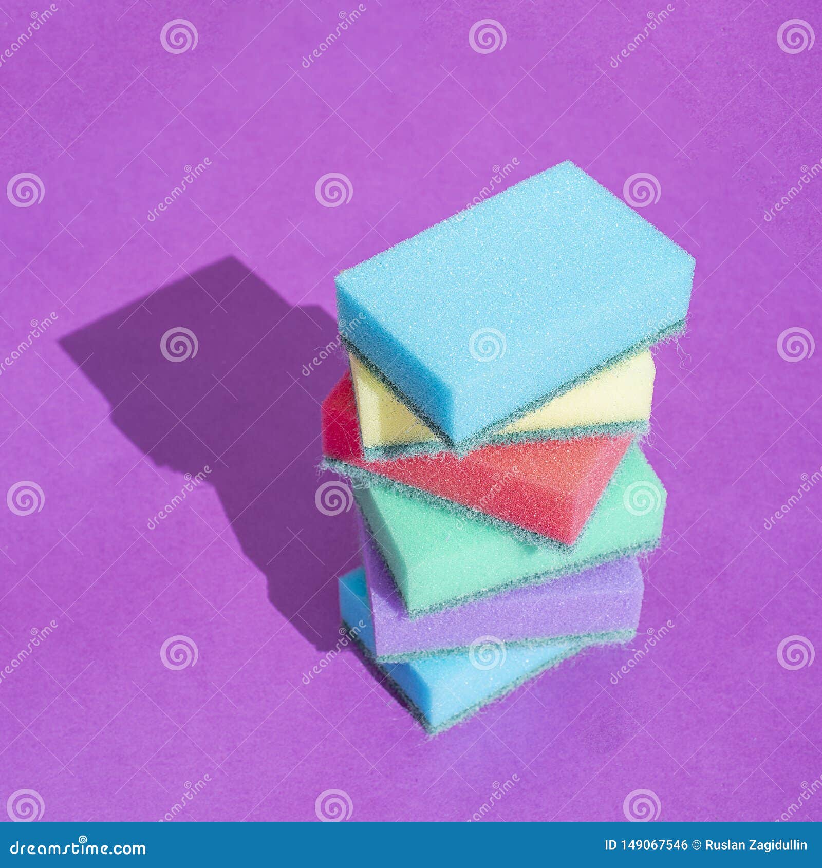 Multi-colored Rectangular Sponges for Washing Dishes Stock Photo ...